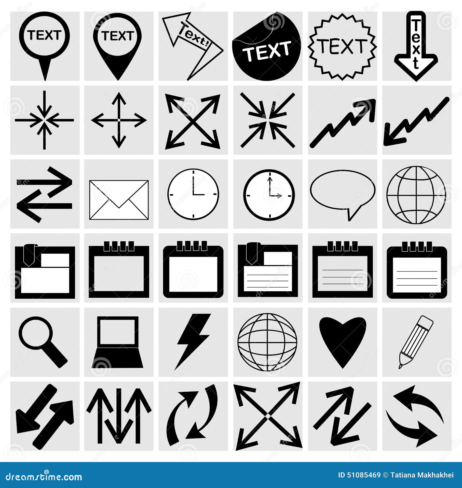 Vector Illustration of Different Icons Stock Vector - Illustration of ...