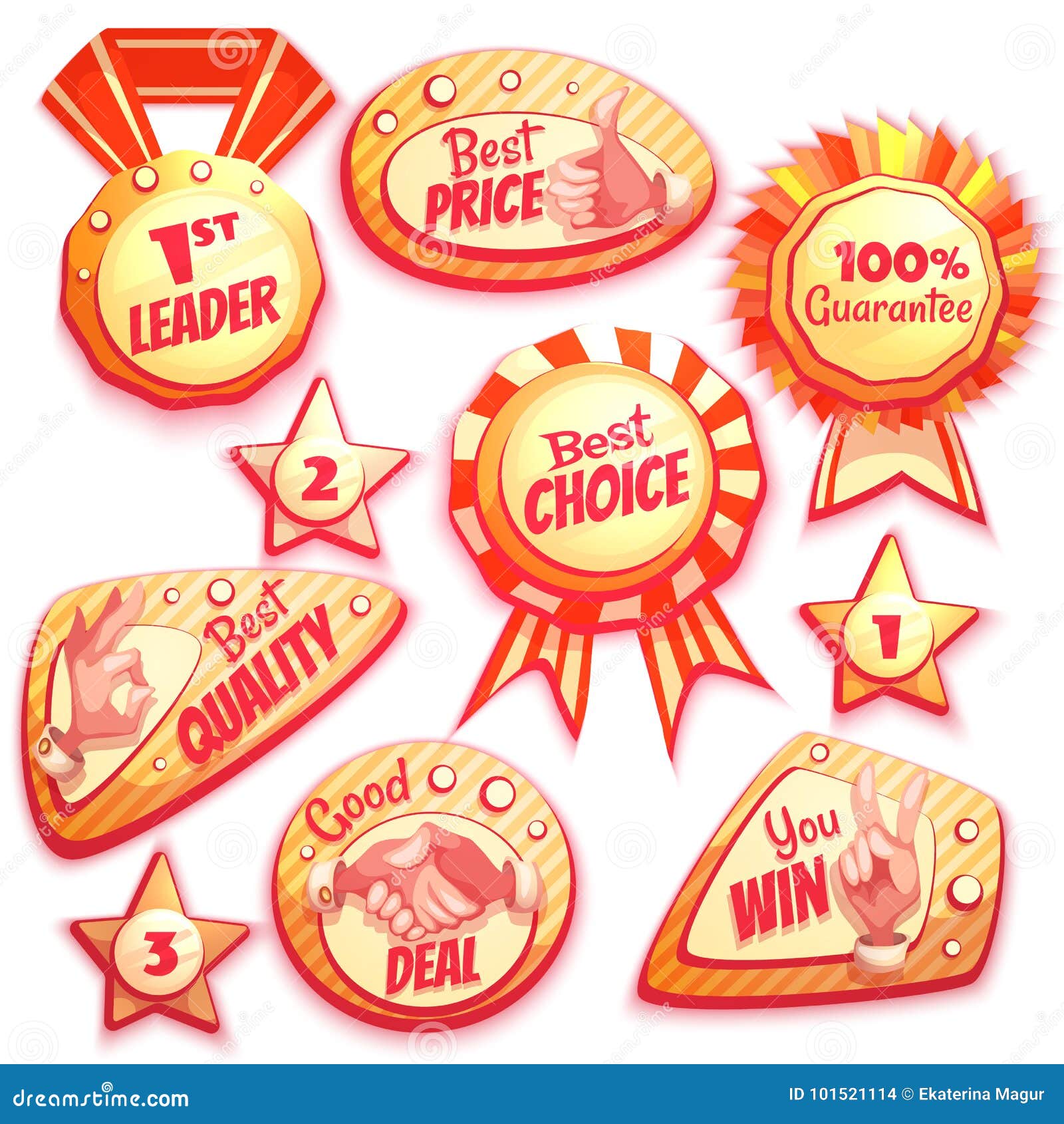 Set of winner ribbons stock vector. Illustration of achievement - 101521114