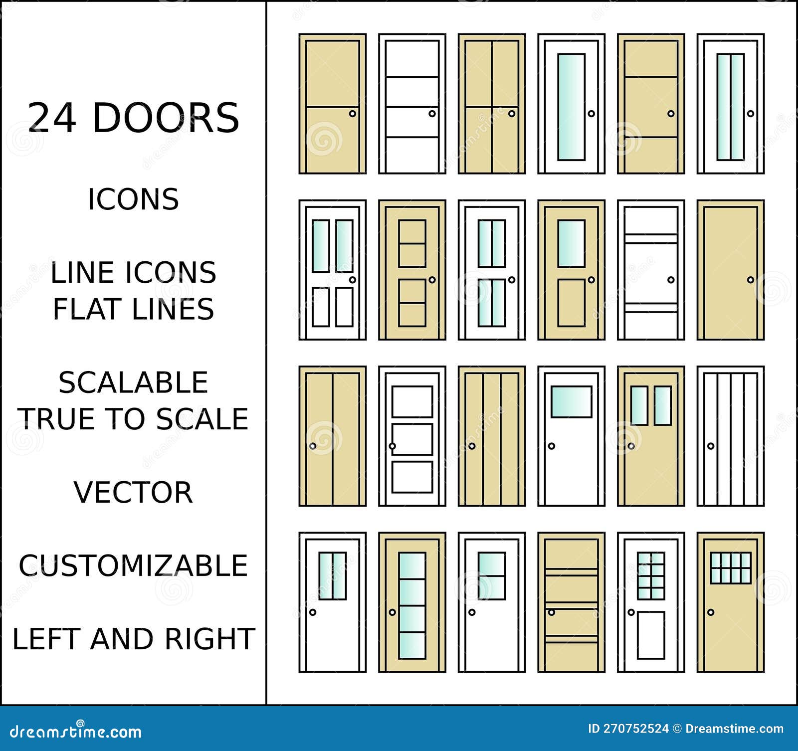 Types Of Doors Icons Set, Cartoon Style | CartoonDealer.com #80574473