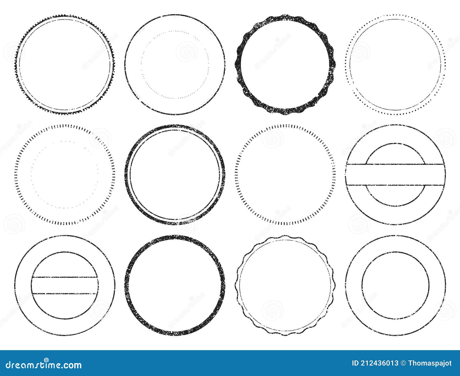 Round stamps pack stock vector. Illustration of label - 212436013