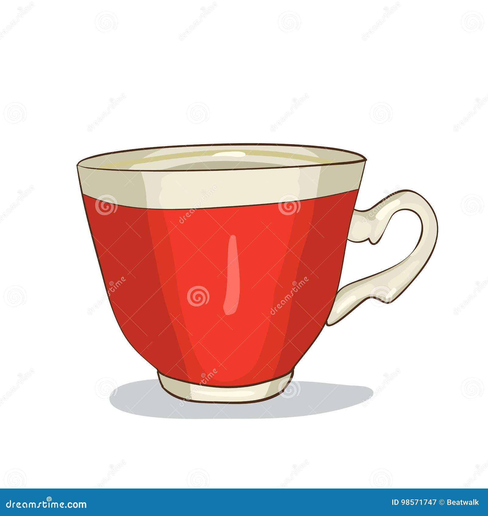 Vector Illustration of Digital Painted Cup Stock Vector - Illustration ...