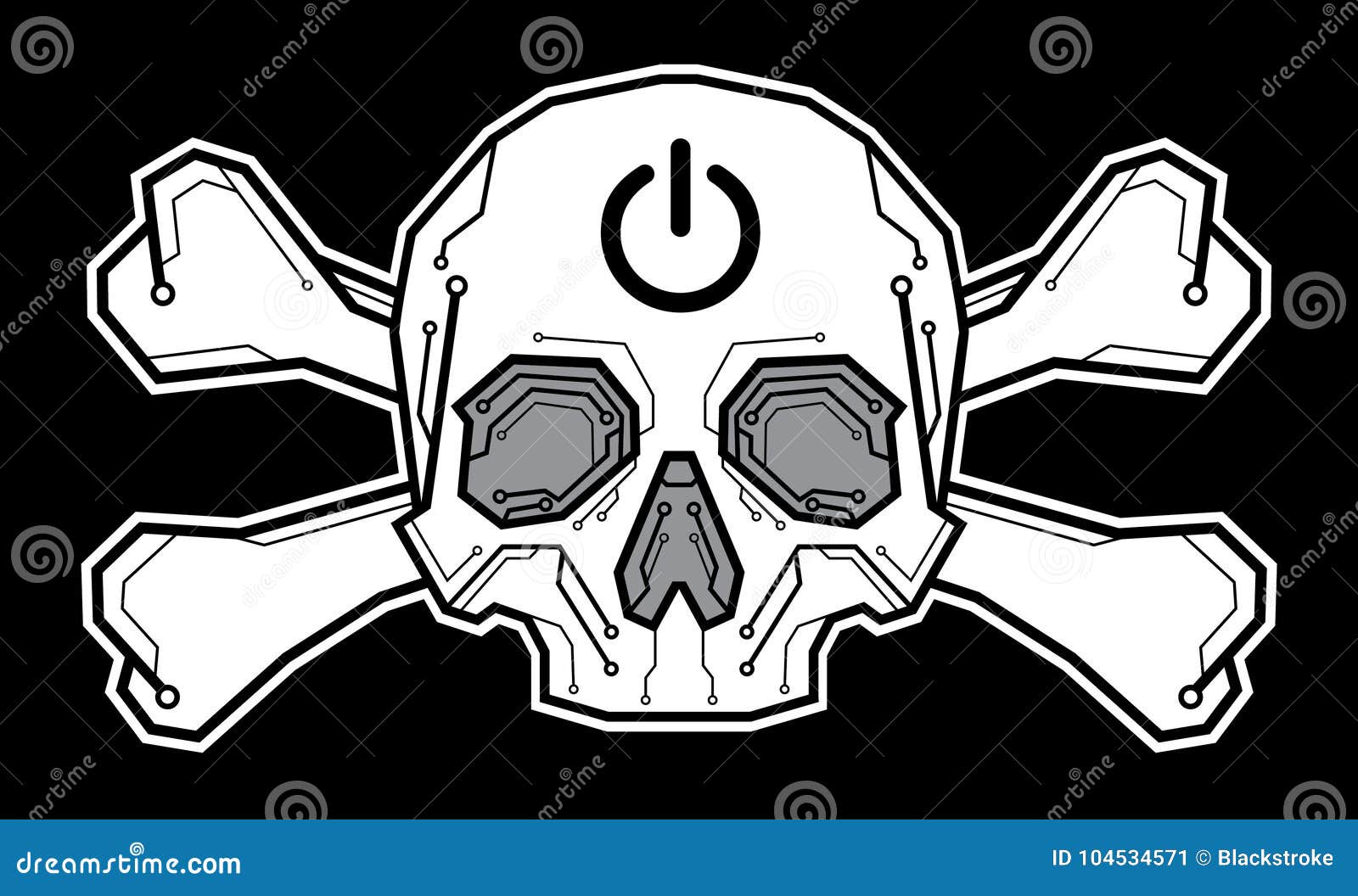 Digital Skull Vector Illustration Stock Vector - Illustration of vector ...