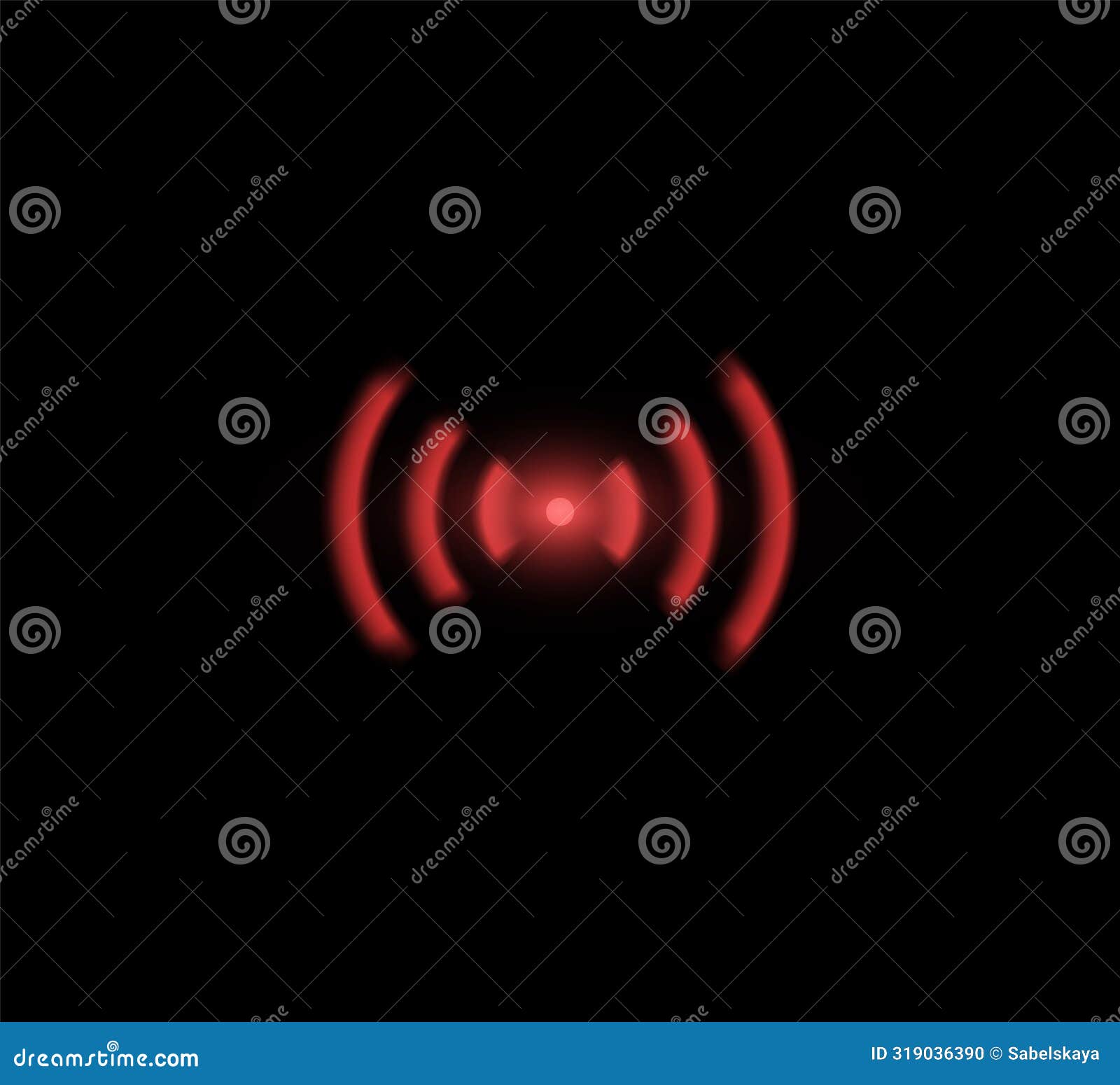 Wireless Signal Design in Red Light. Vector Illustration. Stock Vector ...