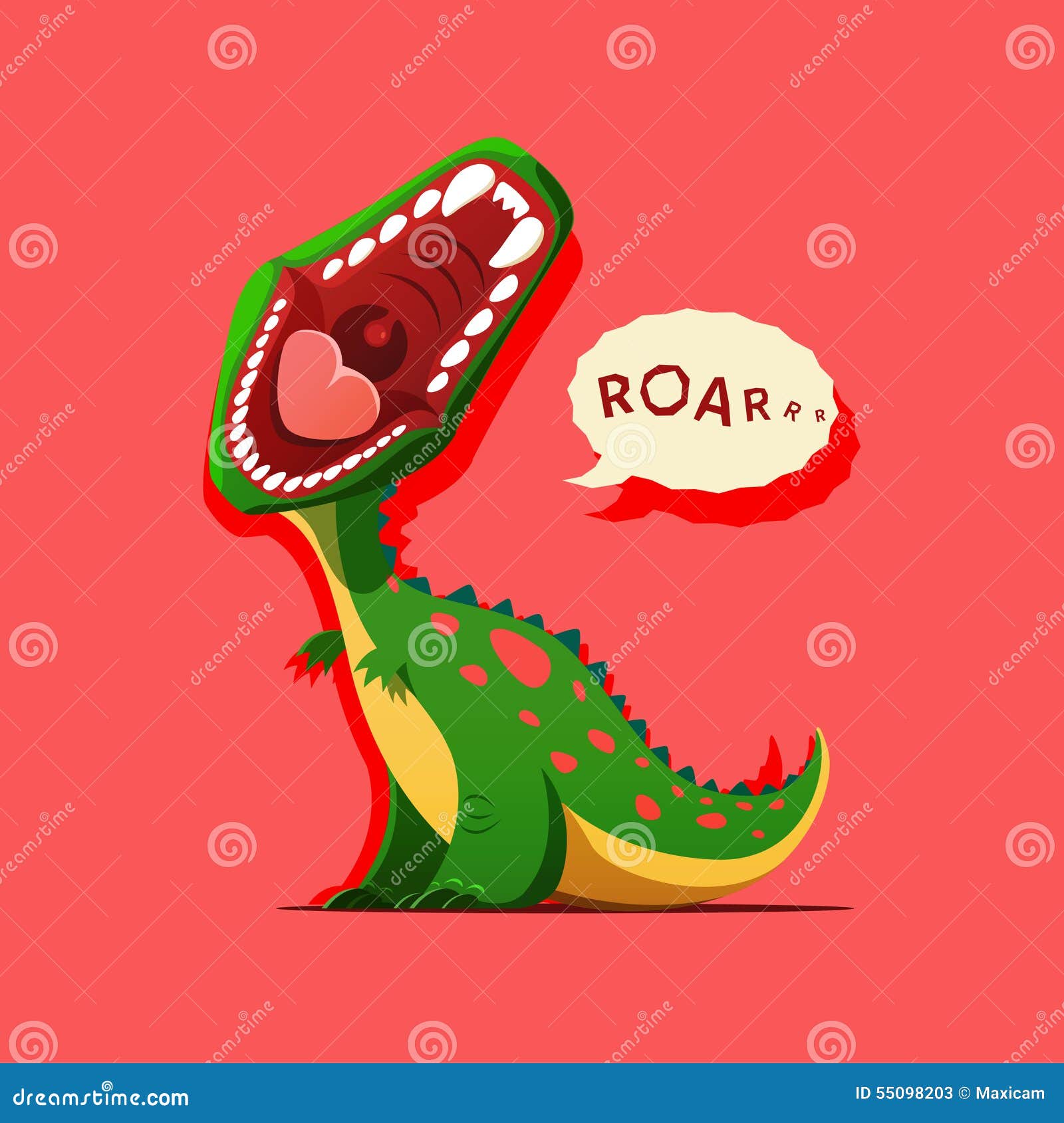 Vector Illustration of Dinosaur is Roaring Stock Vector - Illustration ...