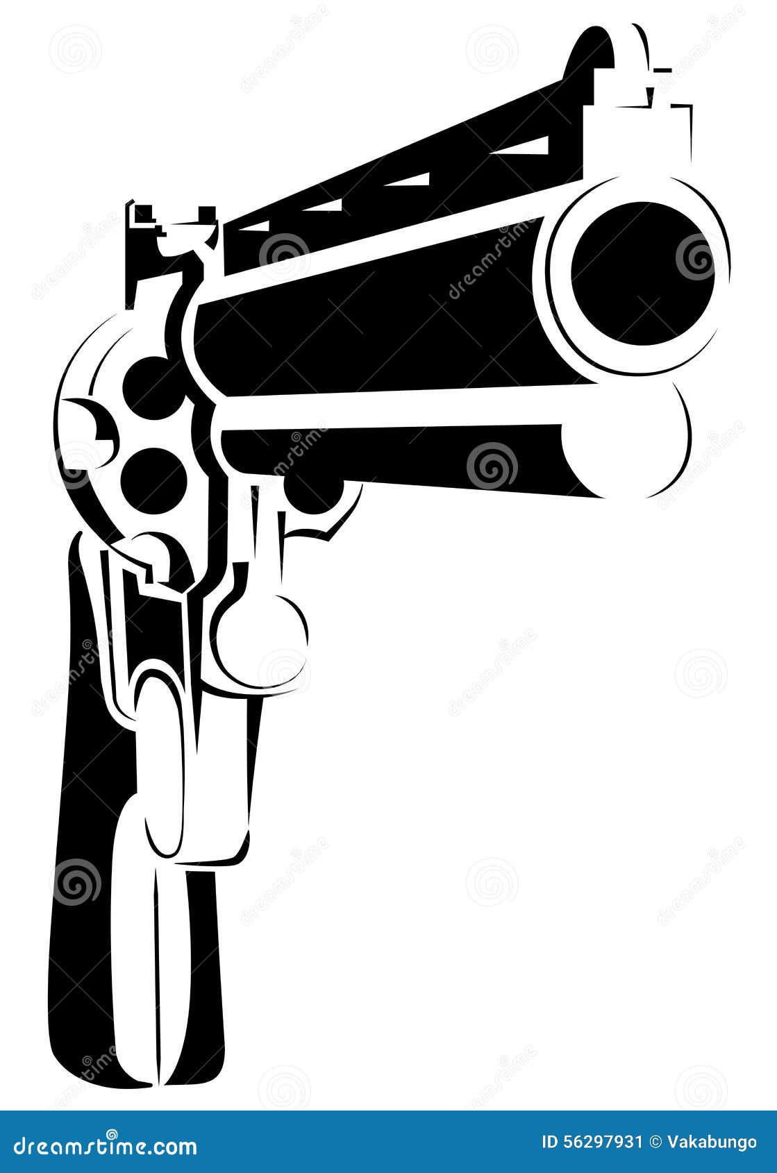 Vector Illustration with Directional Gun Stock Vector - Illustration of ...
