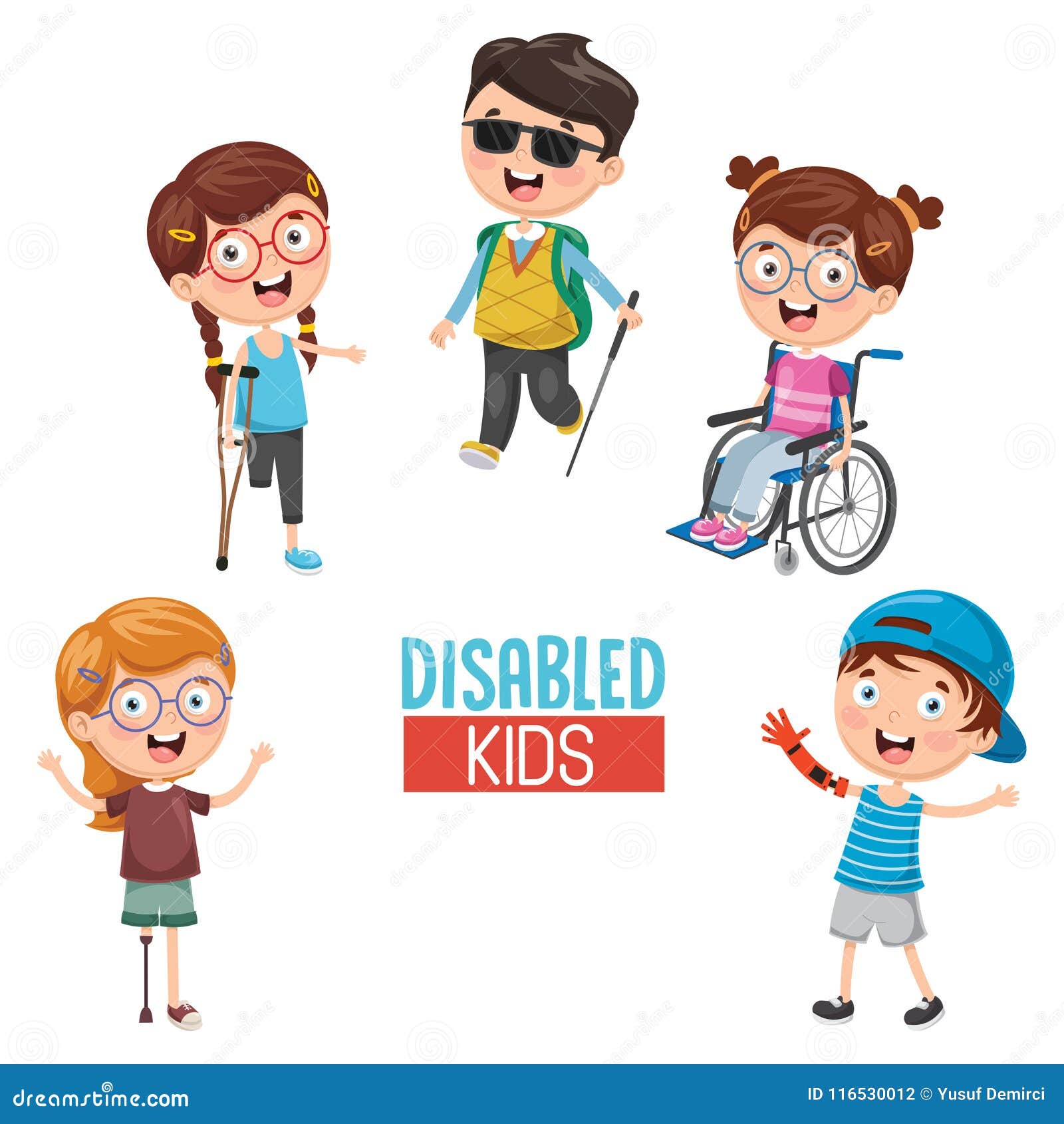 Vector Illustration of Disabilities Stock Vector - Illustration of ...