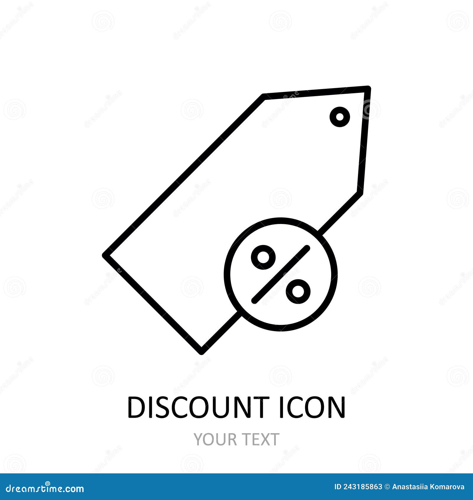 Vector Illustration with Discount Icon. Linear Drawing Stock Vector ...