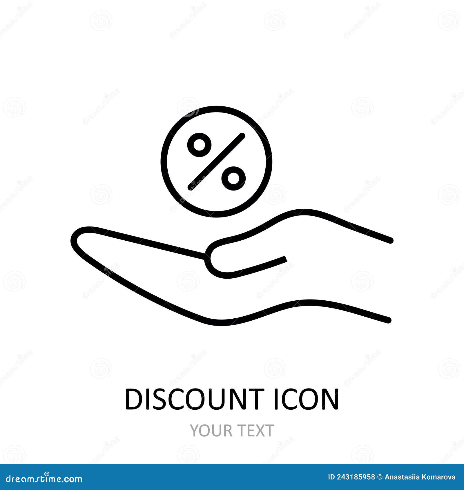 Vector Illustration with Discount Icon. Linear Drawing Stock Vector ...
