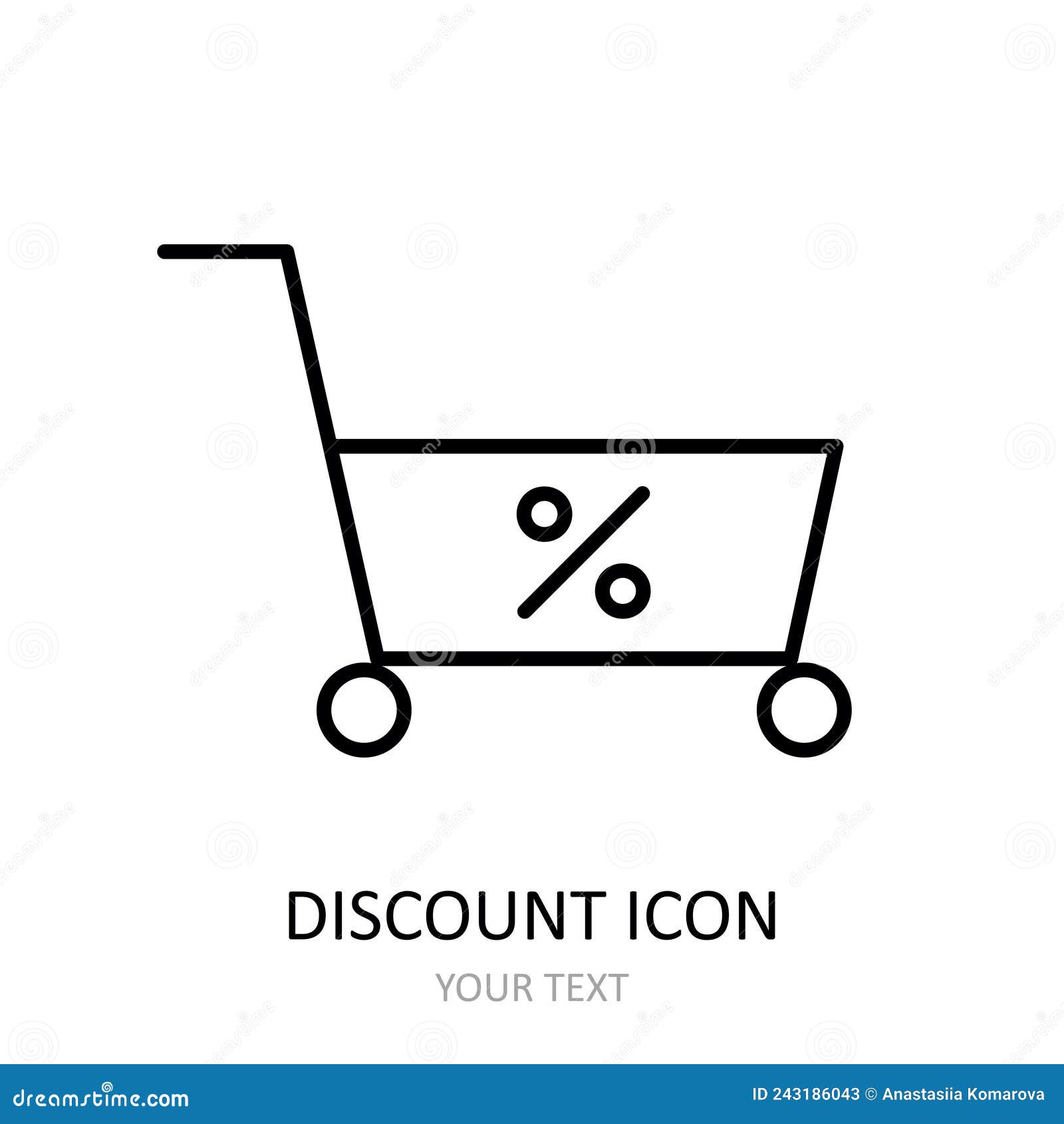 Vector Illustration with Discount Icon. Linear Drawing Stock Vector ...