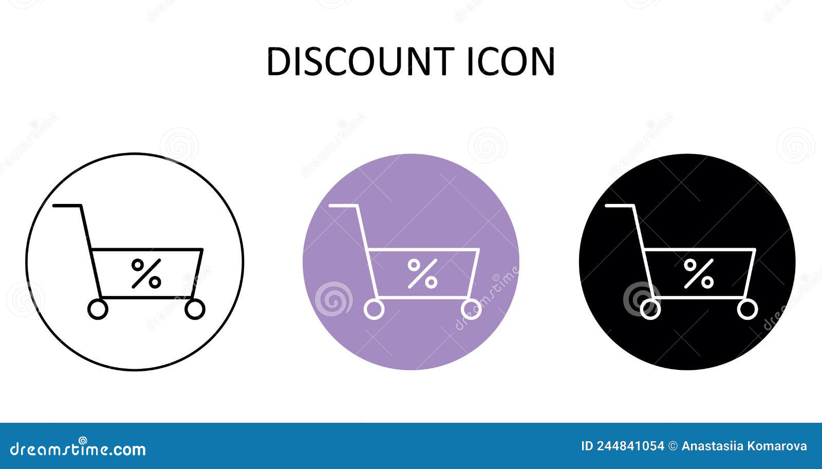 Vector Illustration with Discount Icon. Linear Drawing Stock Vector ...