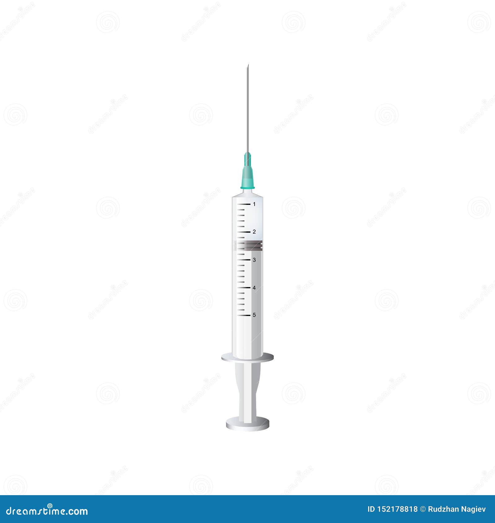 Vector Illustration of Disposable Syringe with Needle Stock Vector ...