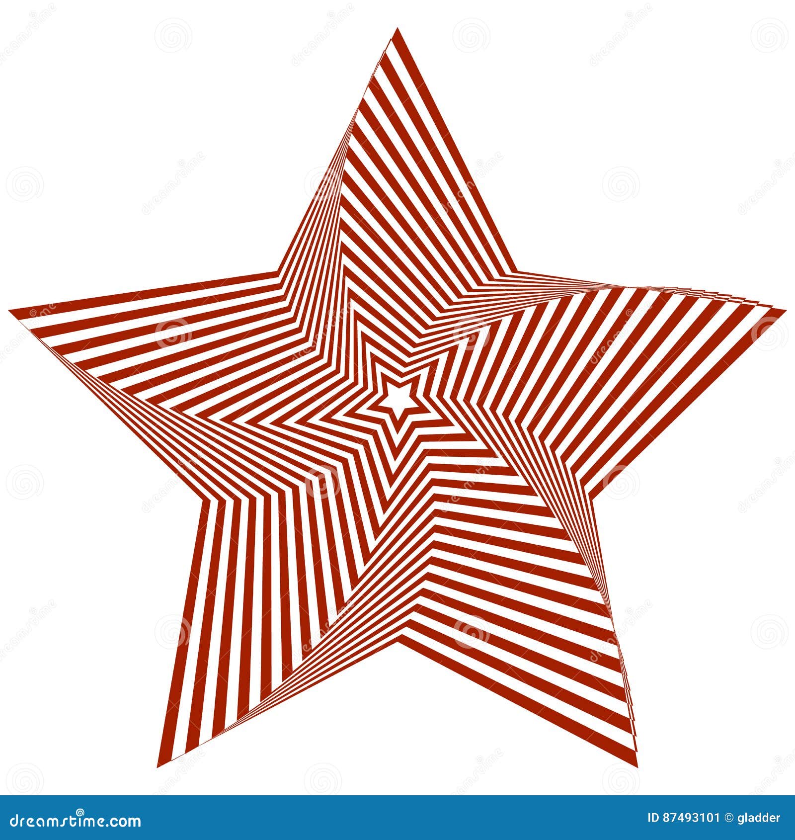Vector Illustration of Distorted Red Five-pointed Star on a White ...