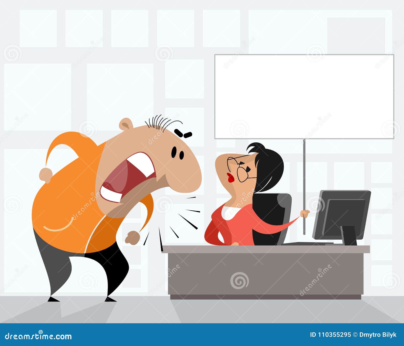Disturbed man in office stock vector. Illustration of board - 110355295