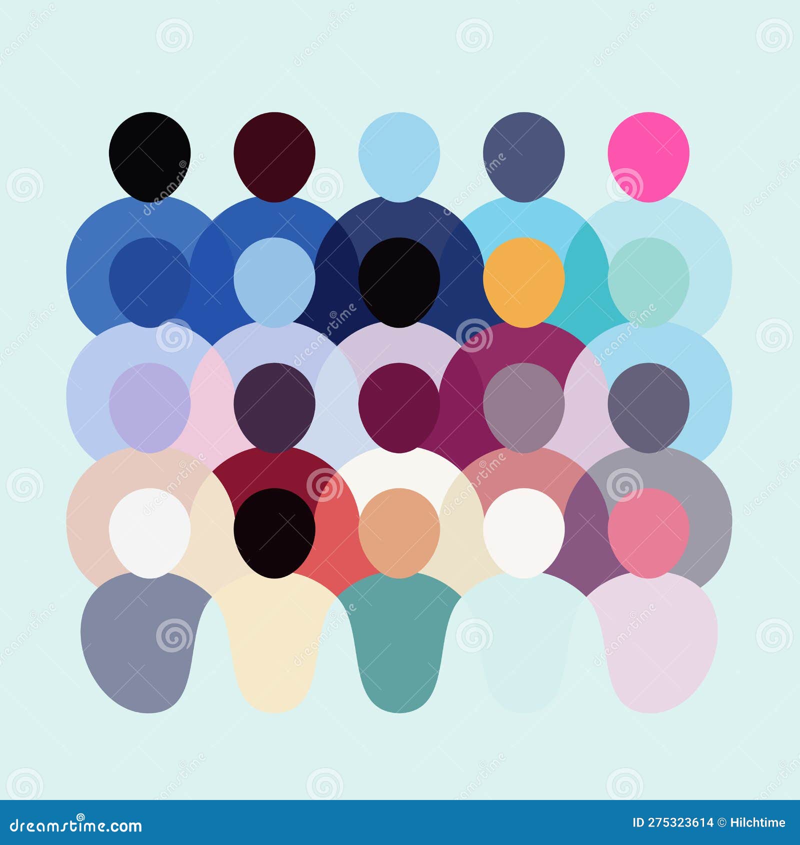 Vector Illustration. Diverse Crowd of People, Abstract Pattern Stock ...
