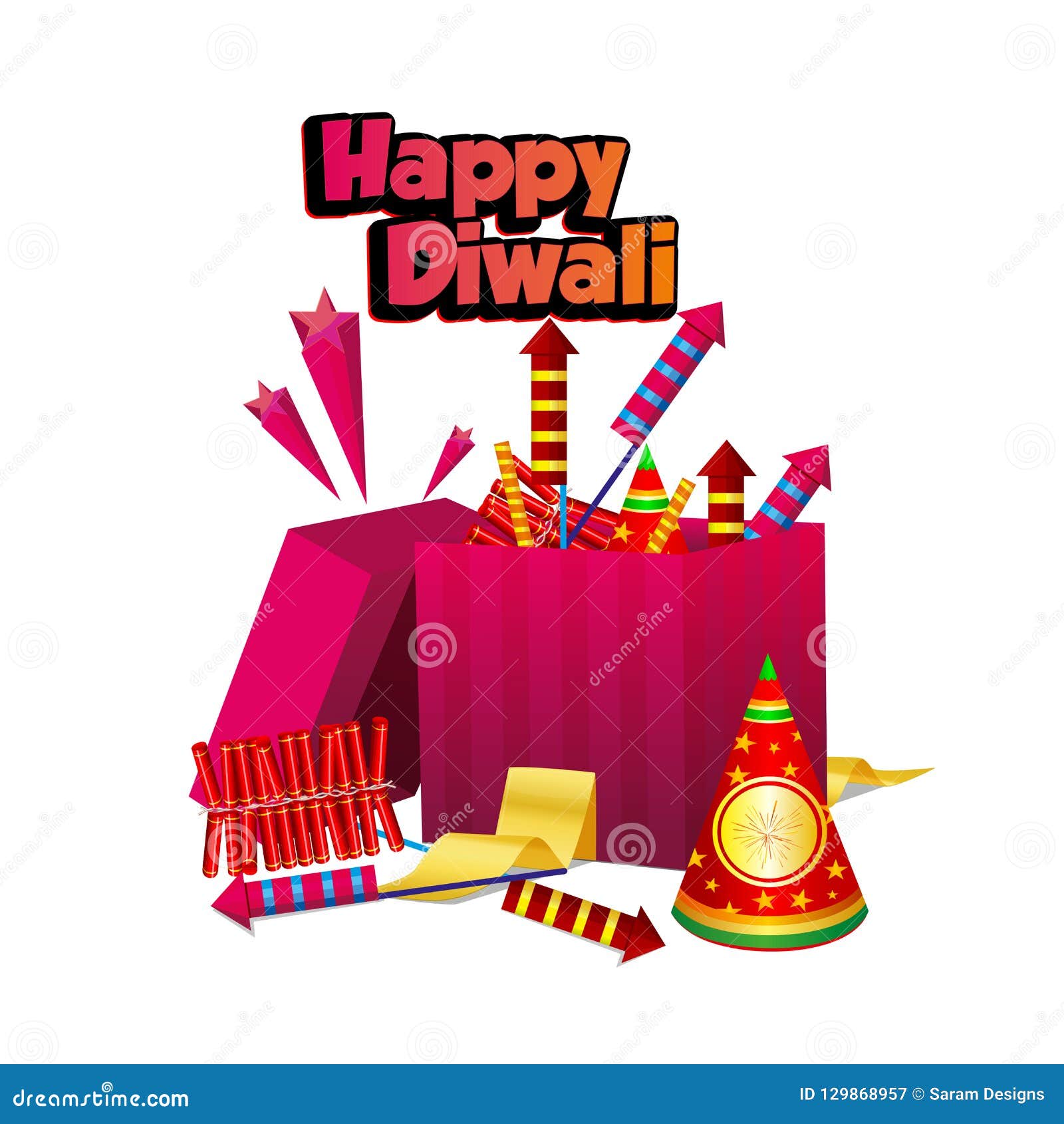 Happy Diwali Festival. Diwali Fire Crackers Box Stock Vector ... Happy Diwali Festival. Diwali Fire Crackers Box Stock Vector ...