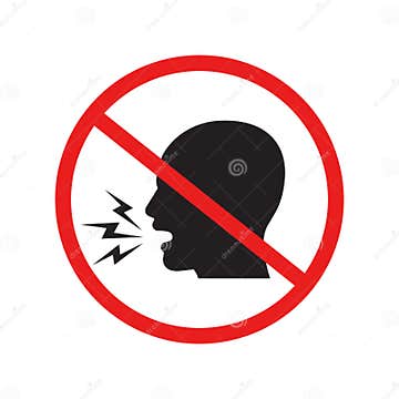 Vector Illustration of Do Not Shout Sign. Stock Vector - Illustration ...