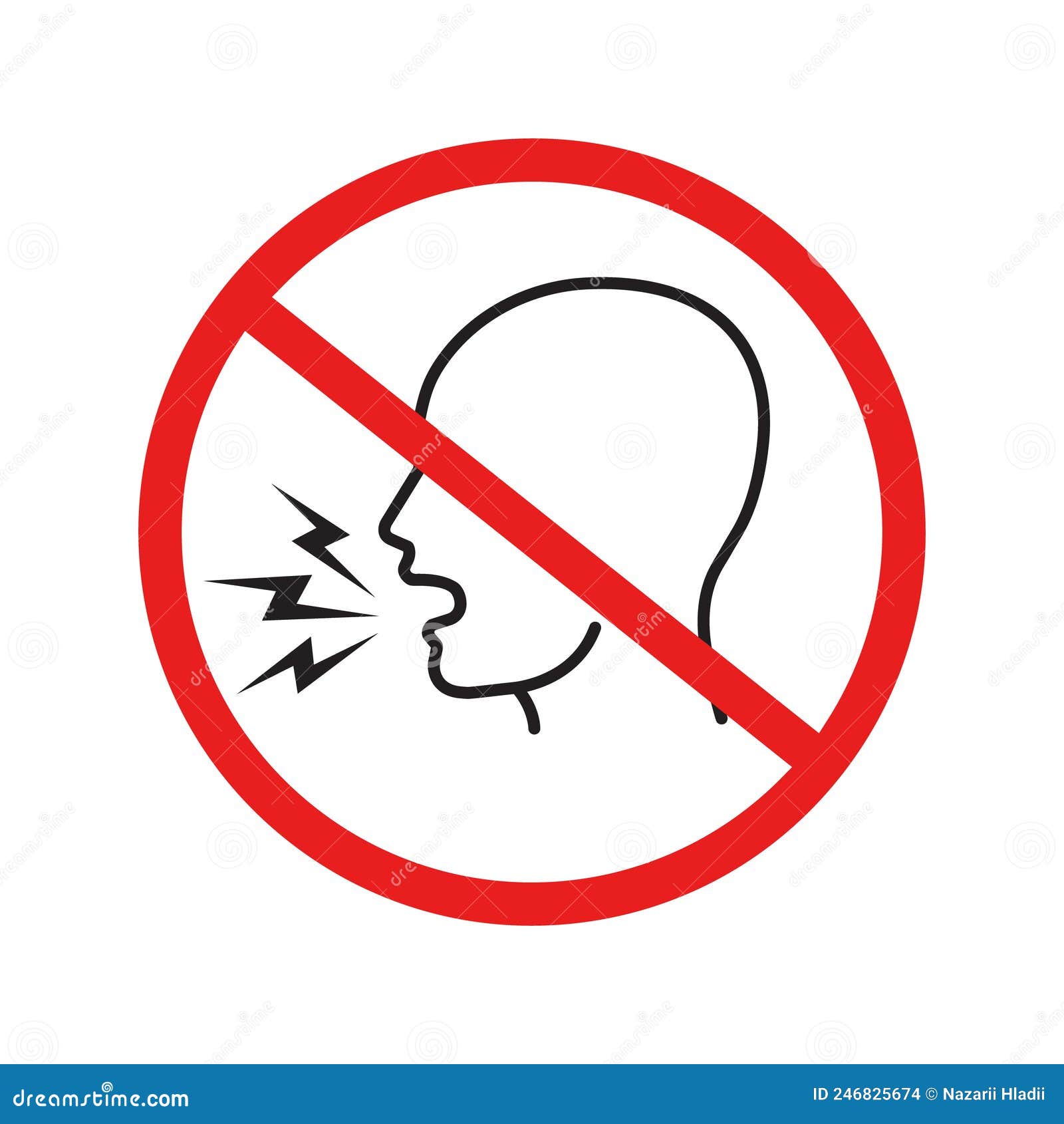 Vector Illustration of Do Not Shout Sign. Outline. Stock Vector ...