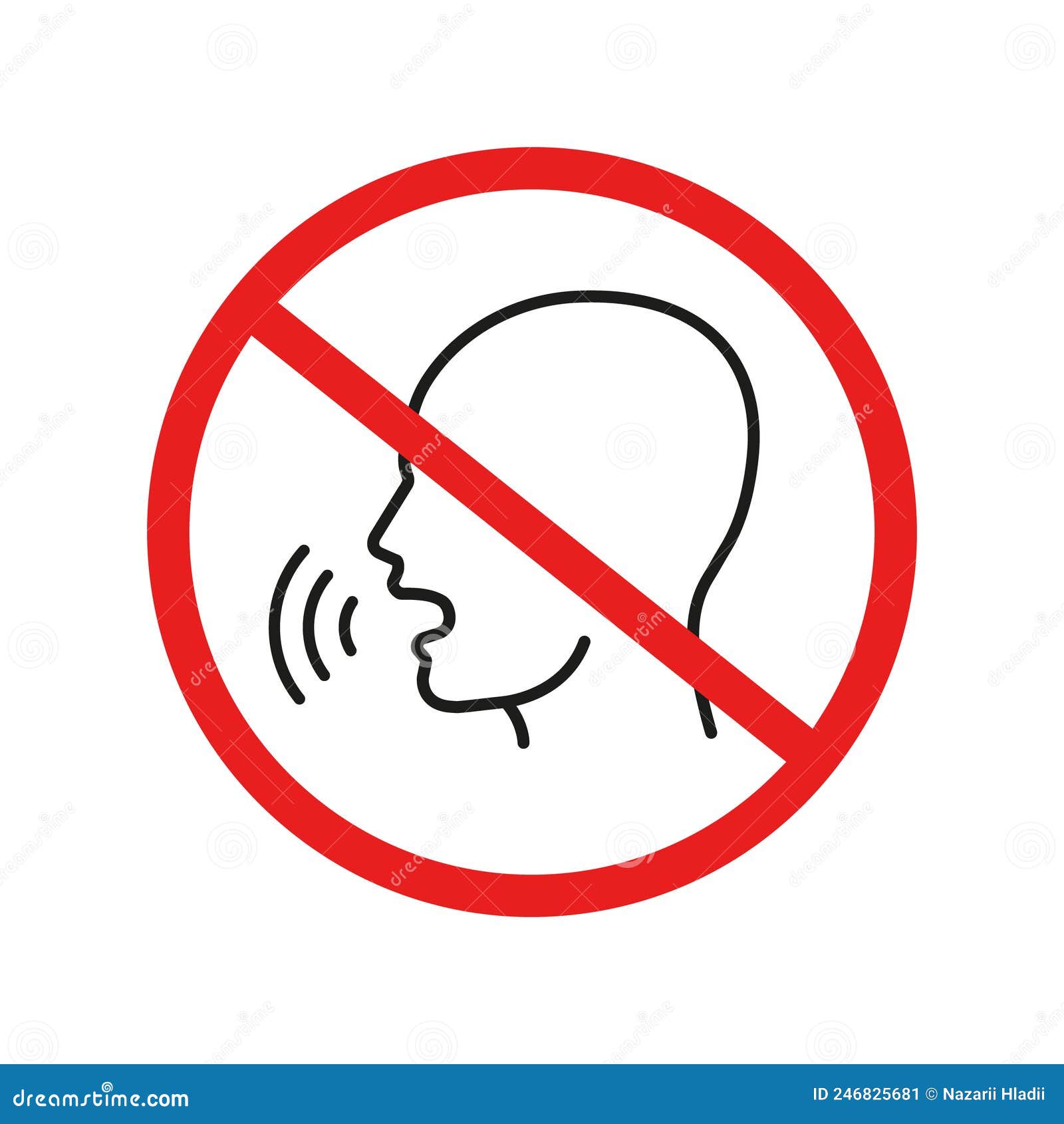 Vector Illustration of Do Not Talking Sign. Outline. Stock Vector ...