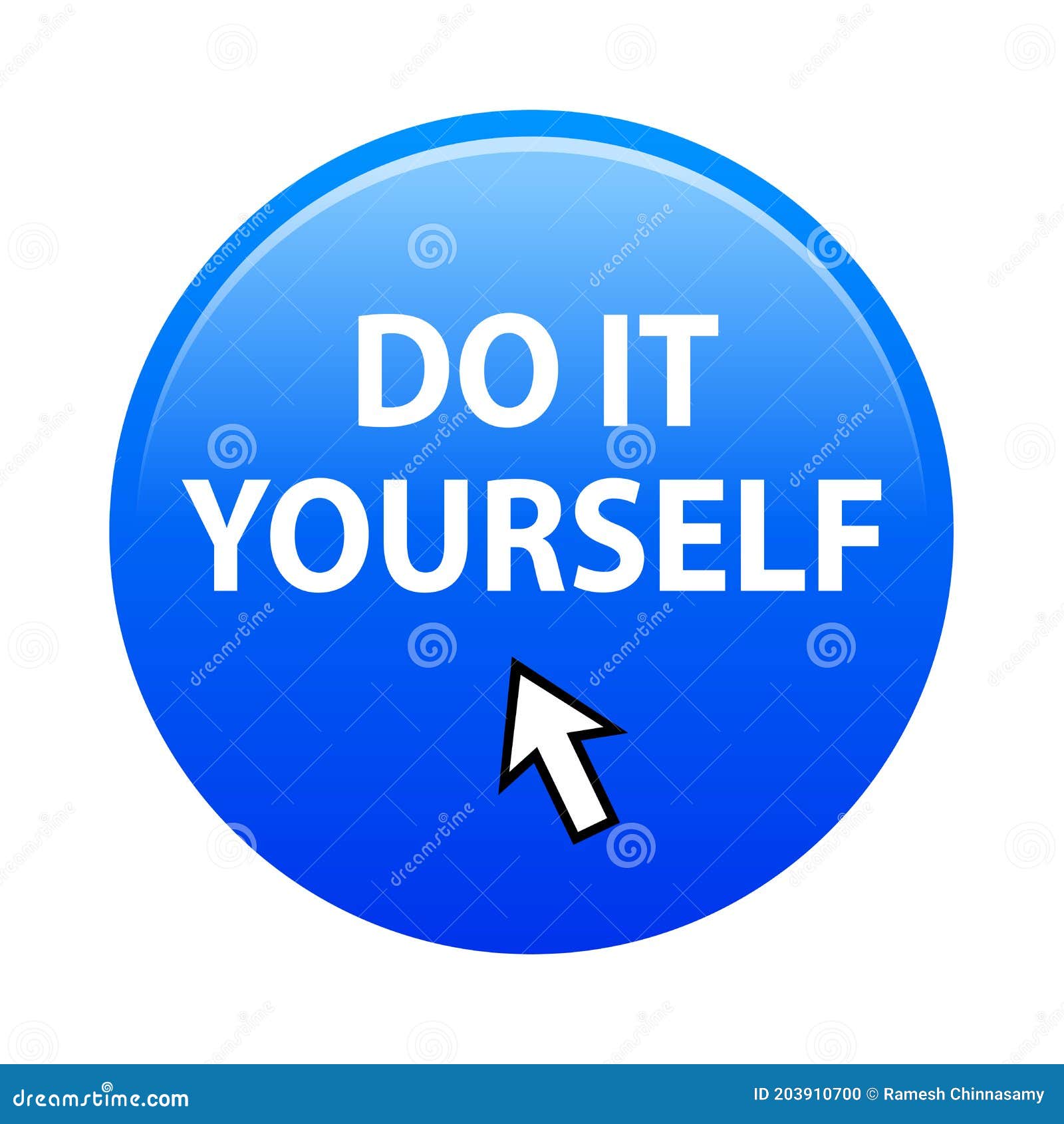Do it yourself button stock vector. Illustration of background - 203910700