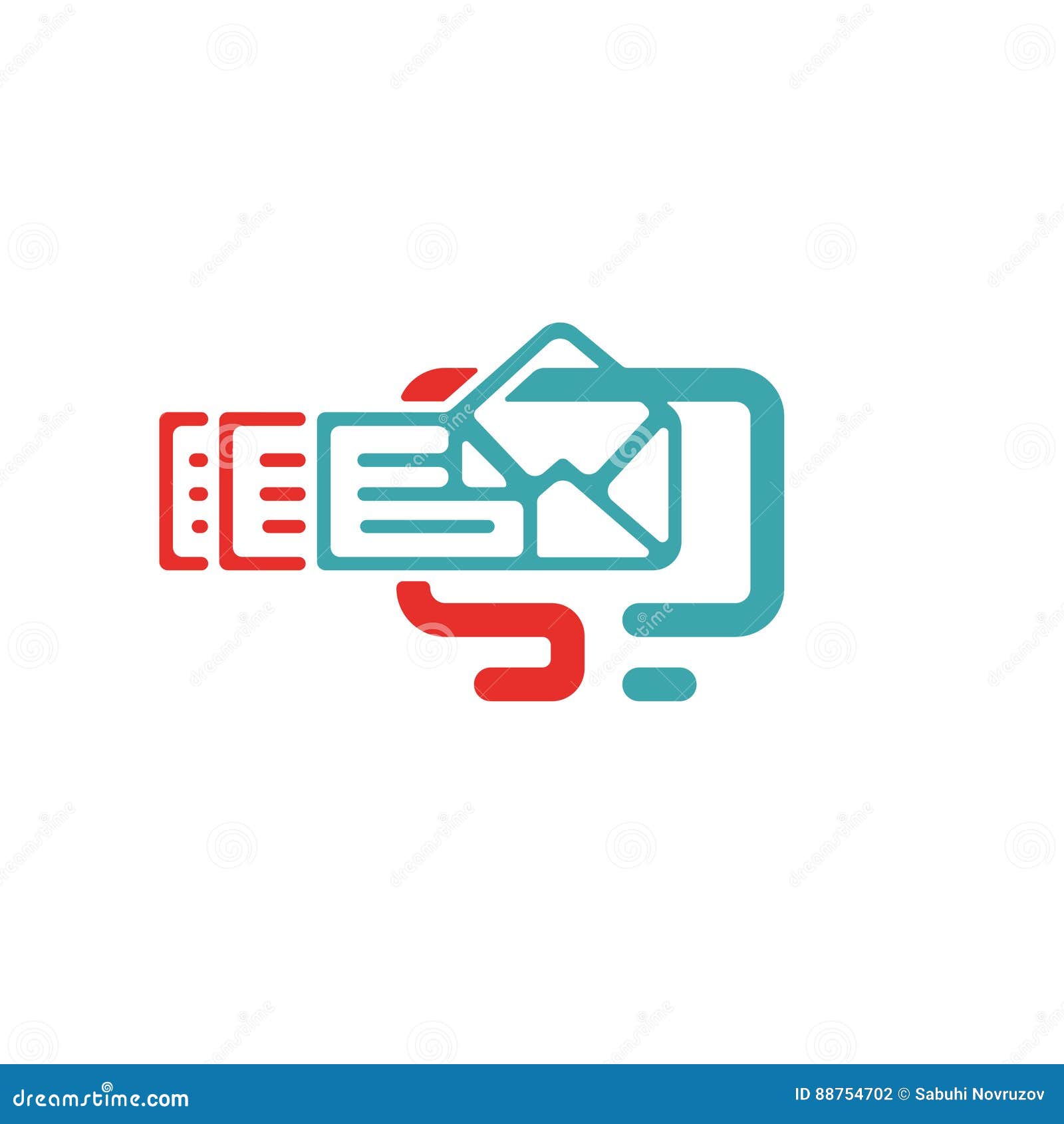 Vector Illustration of Document File Mail Icon. Stock Vector ...
