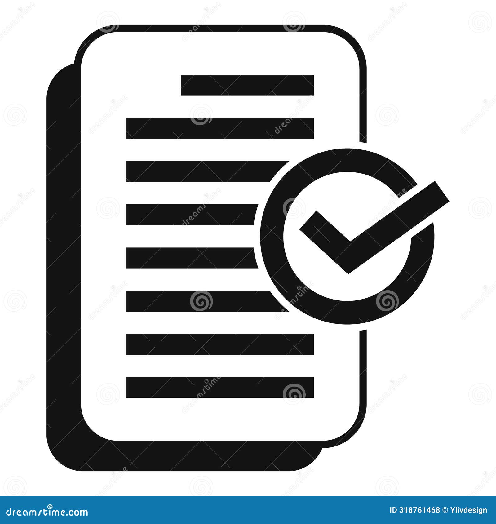 Approved Document Icon with Checkmark Stock Vector - Illustration of ...