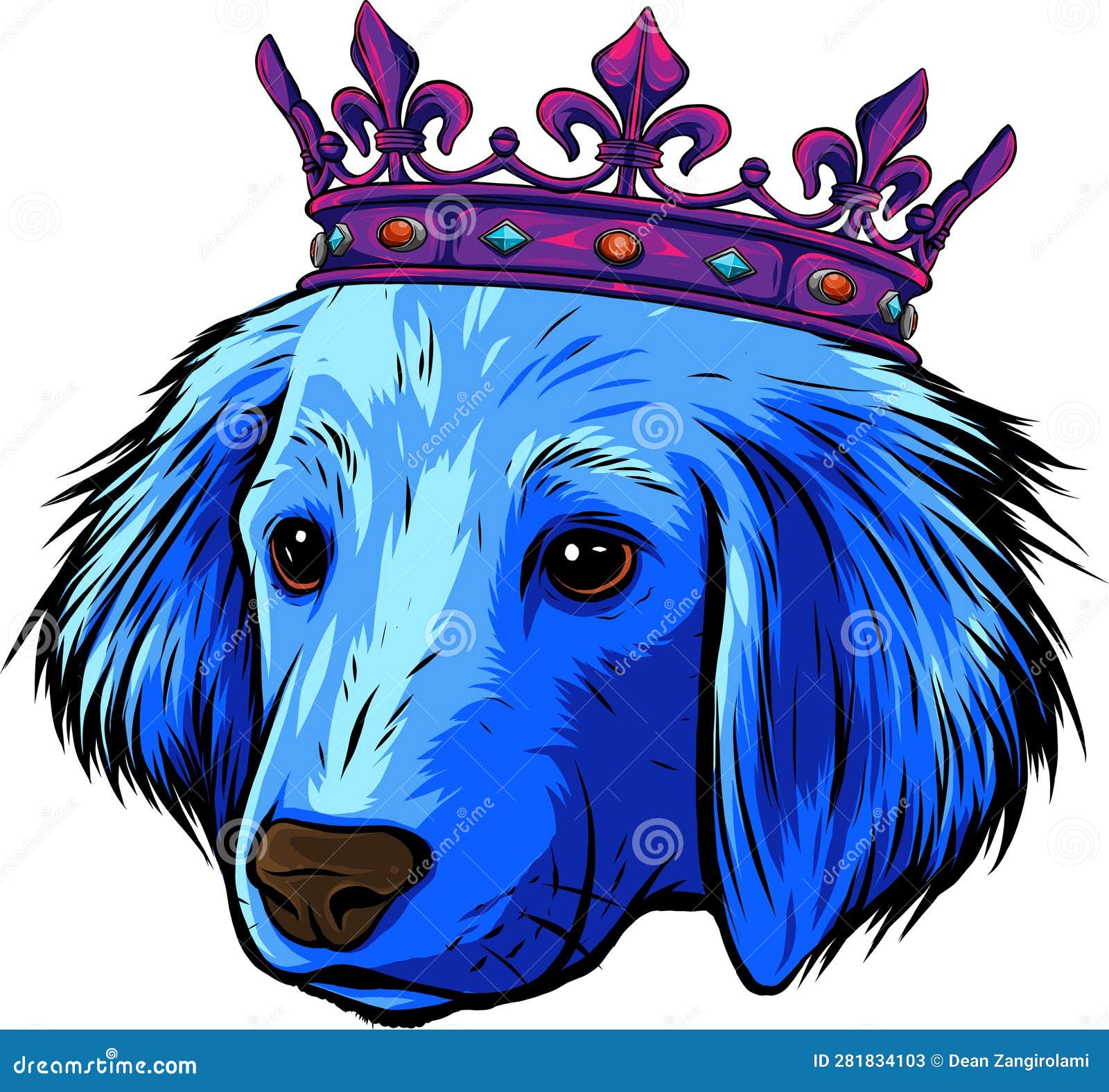 Vector Illustration of Dog Face Hand Draw Stock Vector - Illustration ...