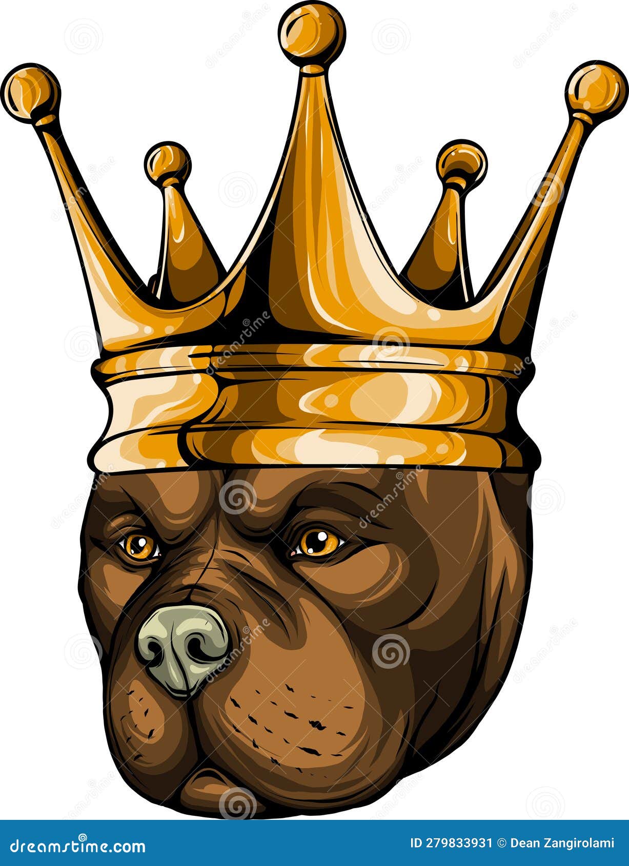 King Pitbull Dog Cartoon Character Vector Logo | CartoonDealer.com ...