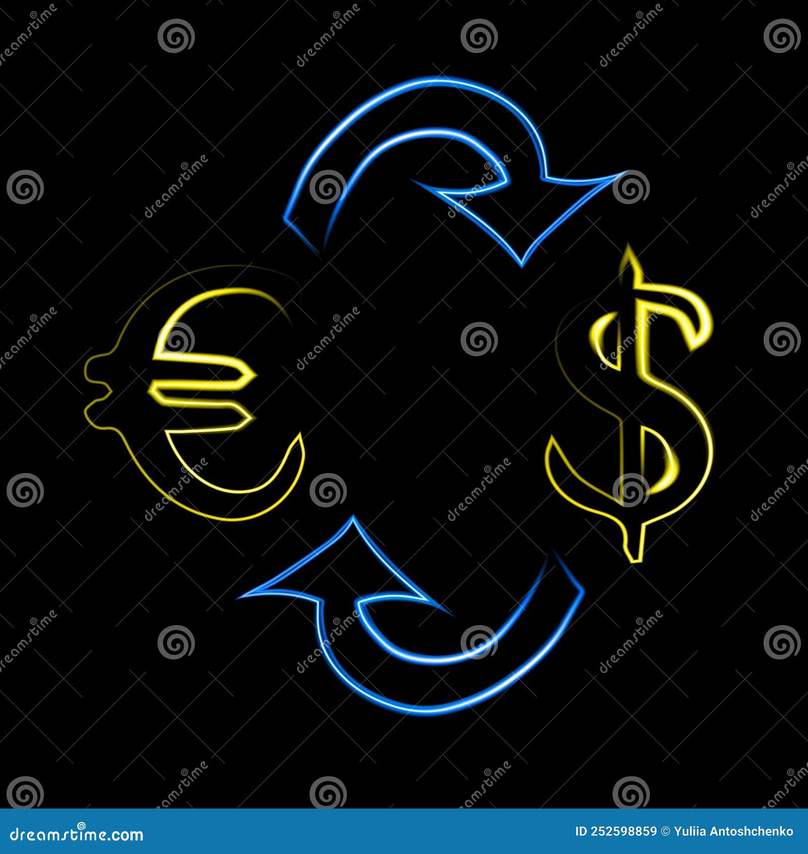 Vector Illustration of Dollar and Euro. Stock Vector - Illustration of ...