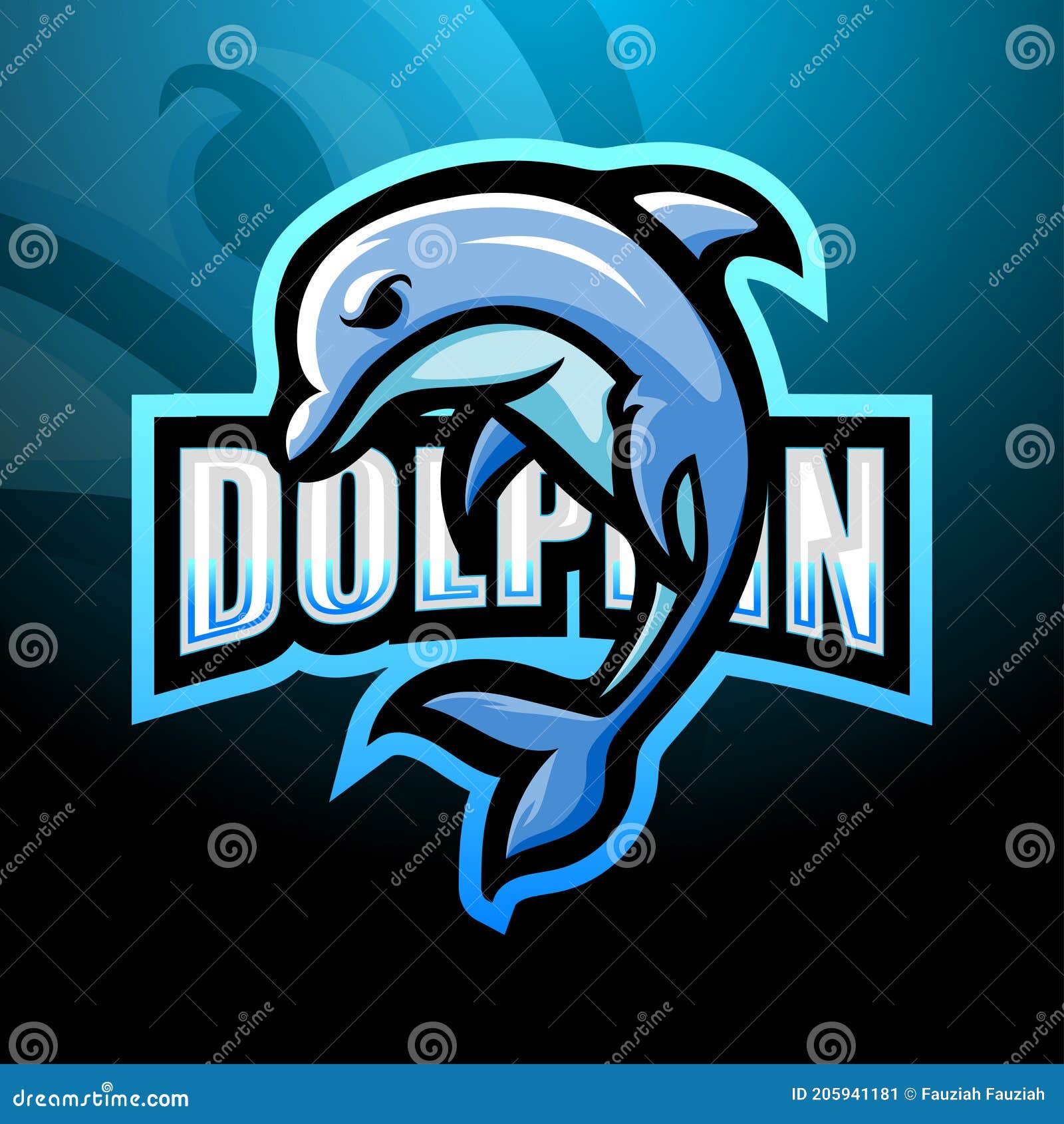 Dolphin Mascot Esport Logo Design Stock Vector - Illustration of esport ...