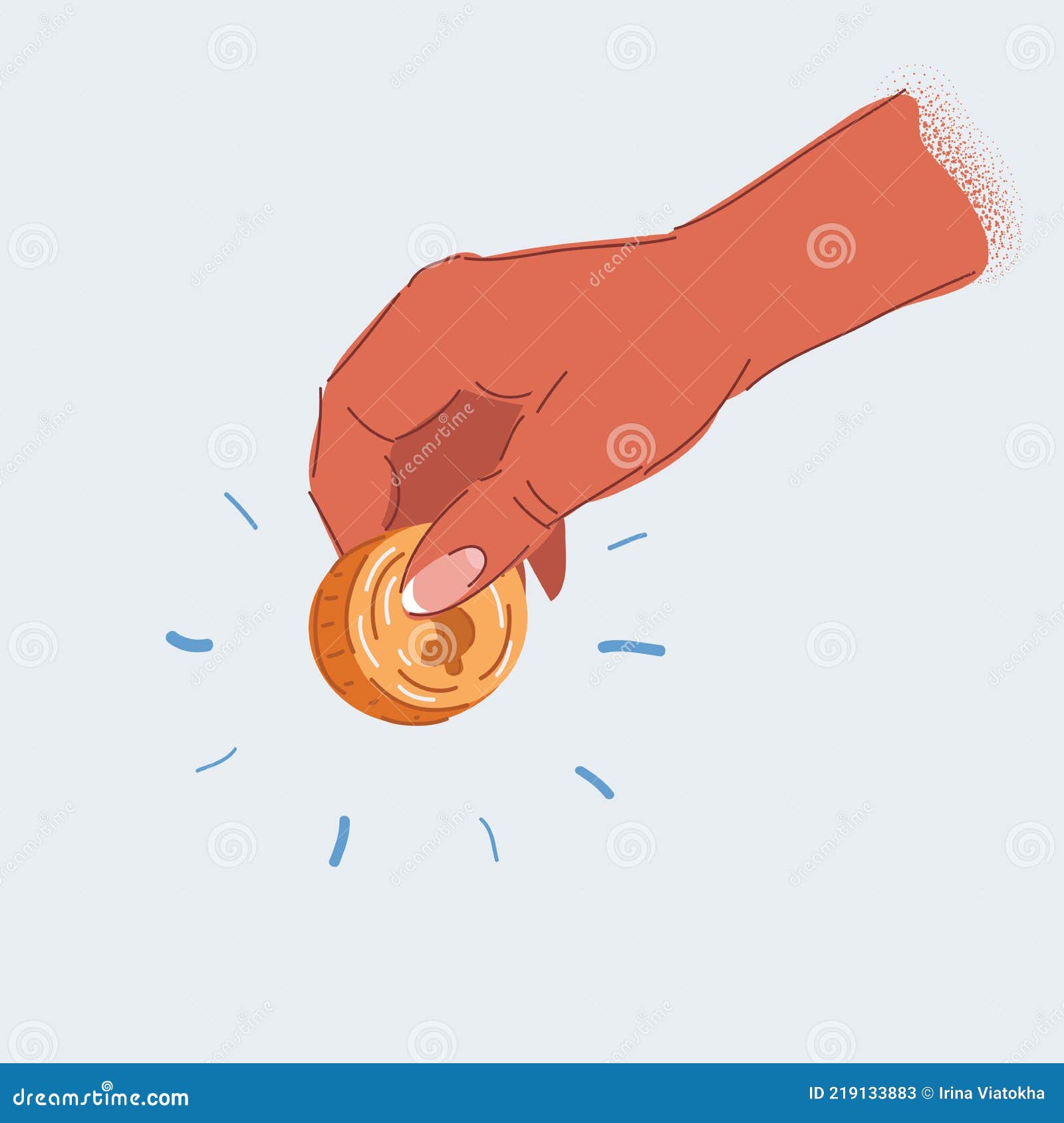 Vector Illustration of Donations. Human Hand Hold Coin on White ...