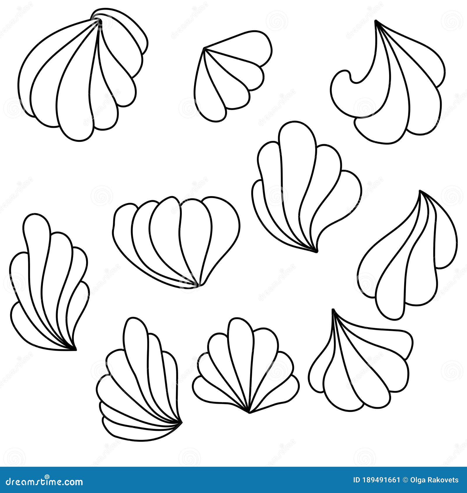 Doodle Shell Background. Psychedelic Surreal Colorful Art. Vector ...