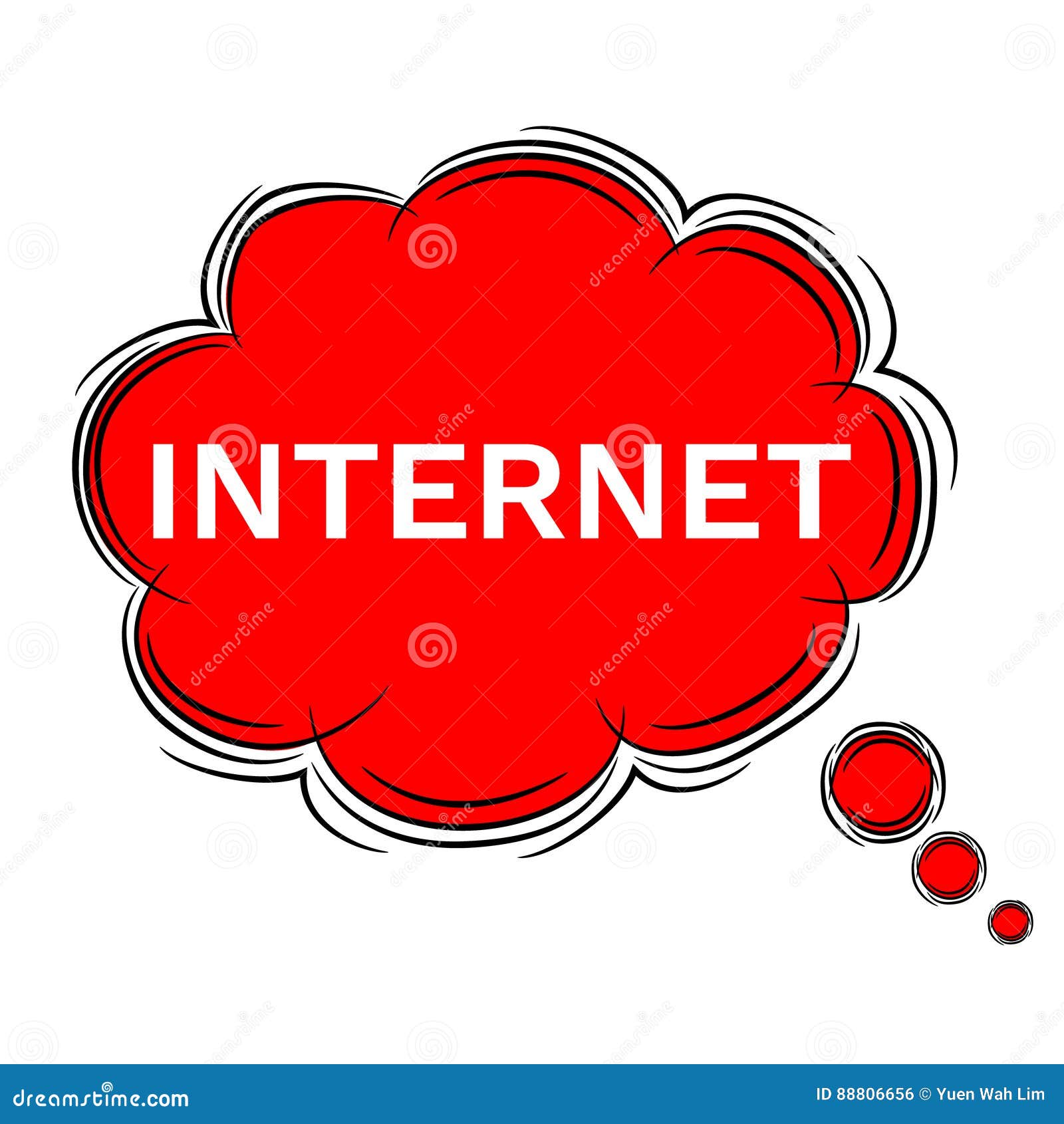 Vector Illustration Doodle of Speech Bubble INTERNET . EPS8 Stock ...