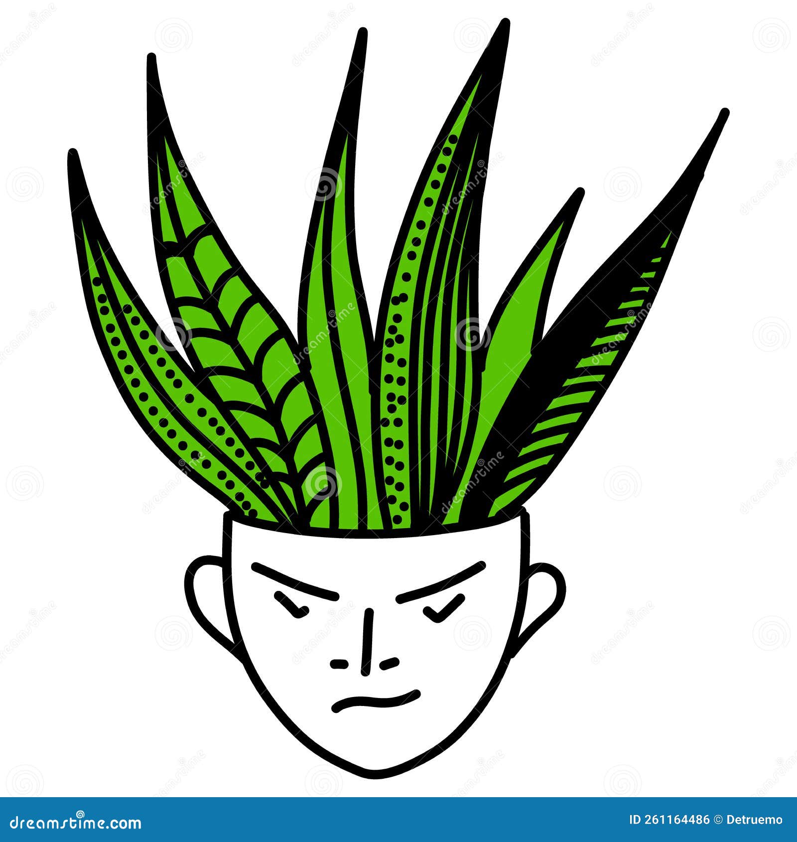 Vector Illustration in the Doodle Style, a Flower Pot in the Shape of a ...