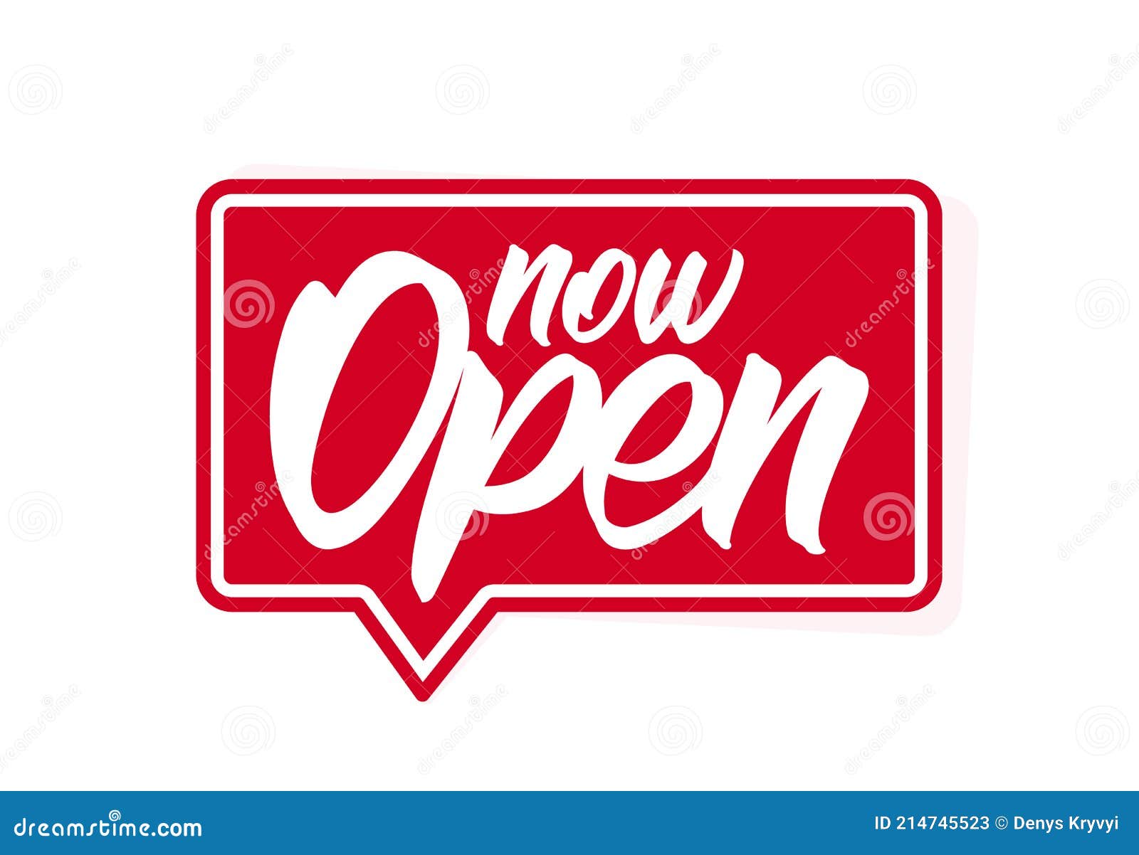 Door Sign with Handwritten Lettering of Now Open Stock Vector ...