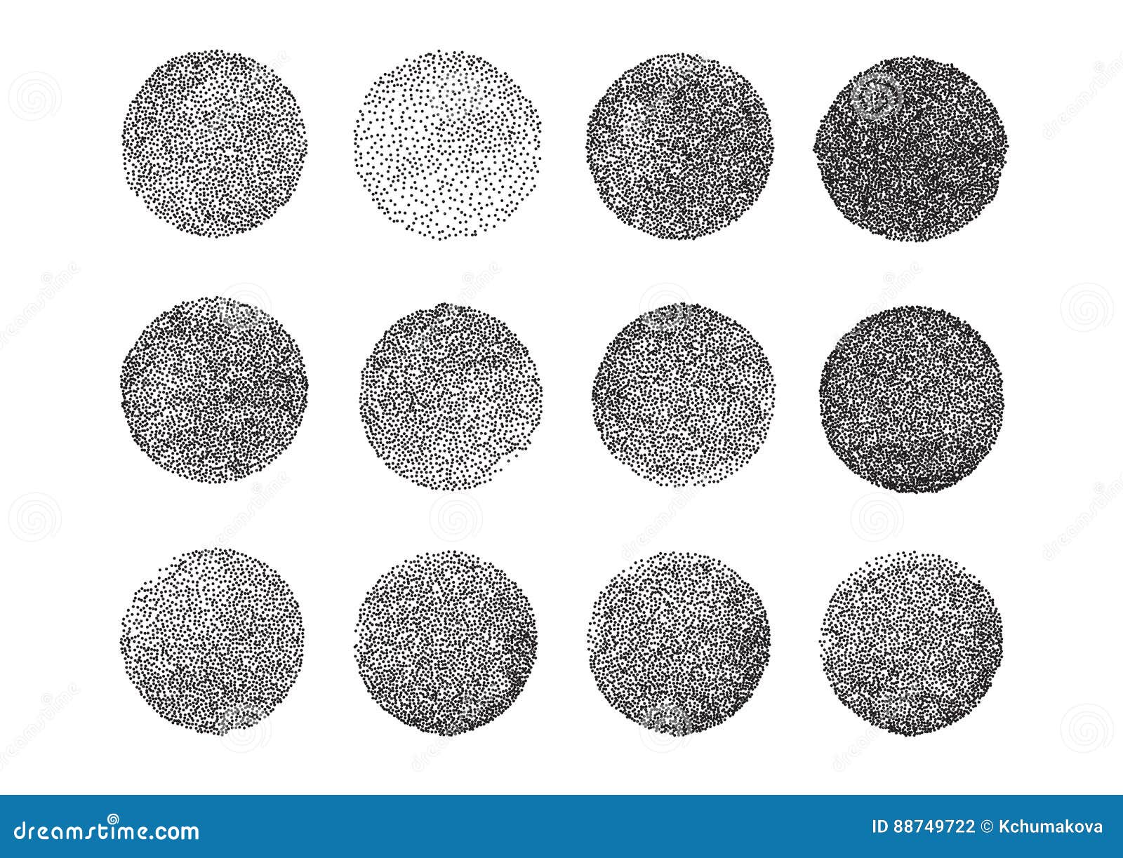 Vector Illustration of Dotted Circles, Round Shape Stock Illustration ...