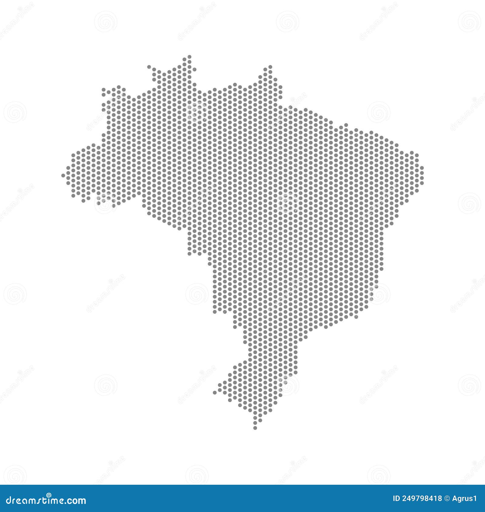 Vector Illustration of Dotted Map of Brazil Stock Vector - Illustration ...