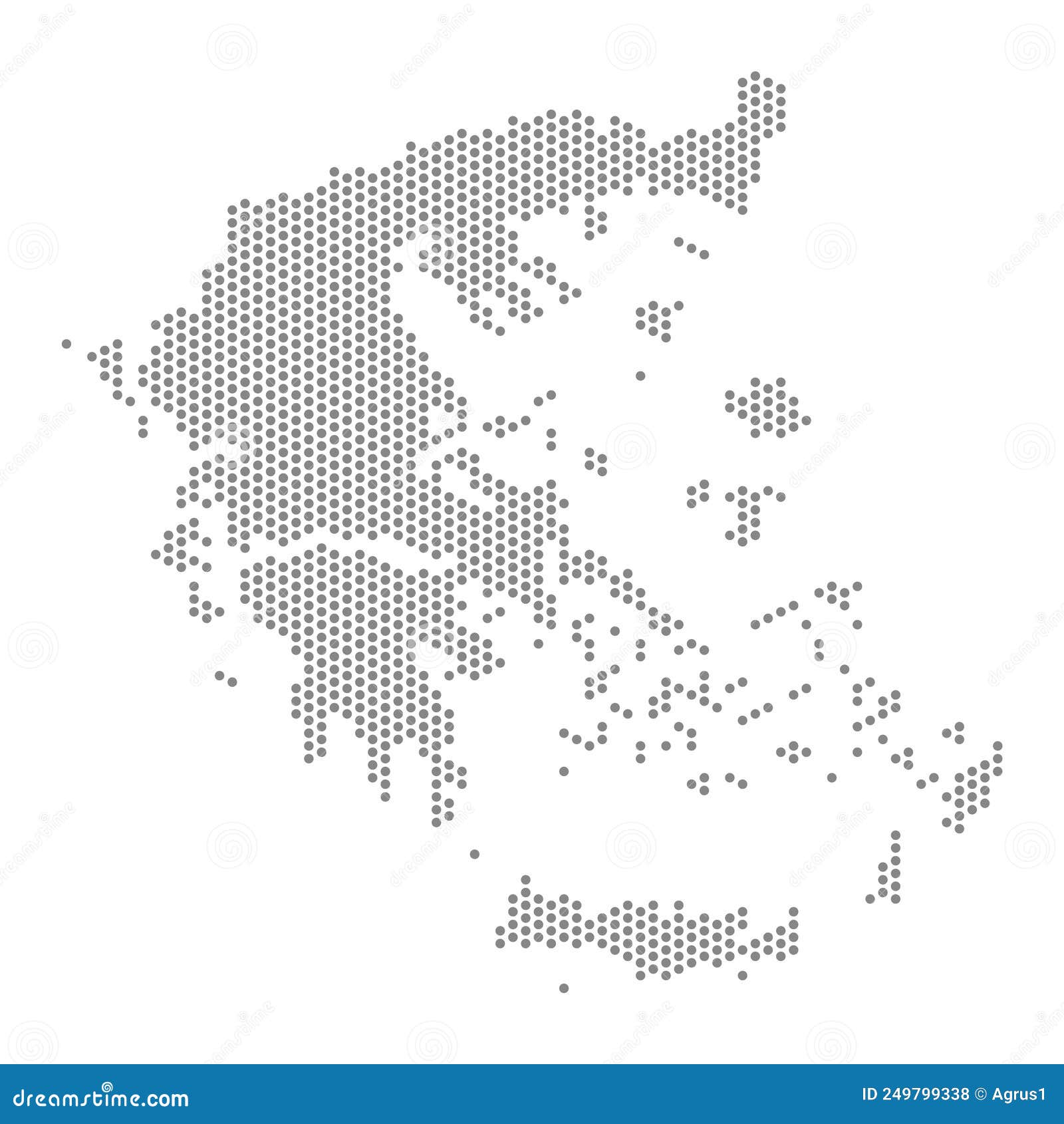 Vector Illustration of Dotted Map of Greece Stock Vector - Illustration ...
