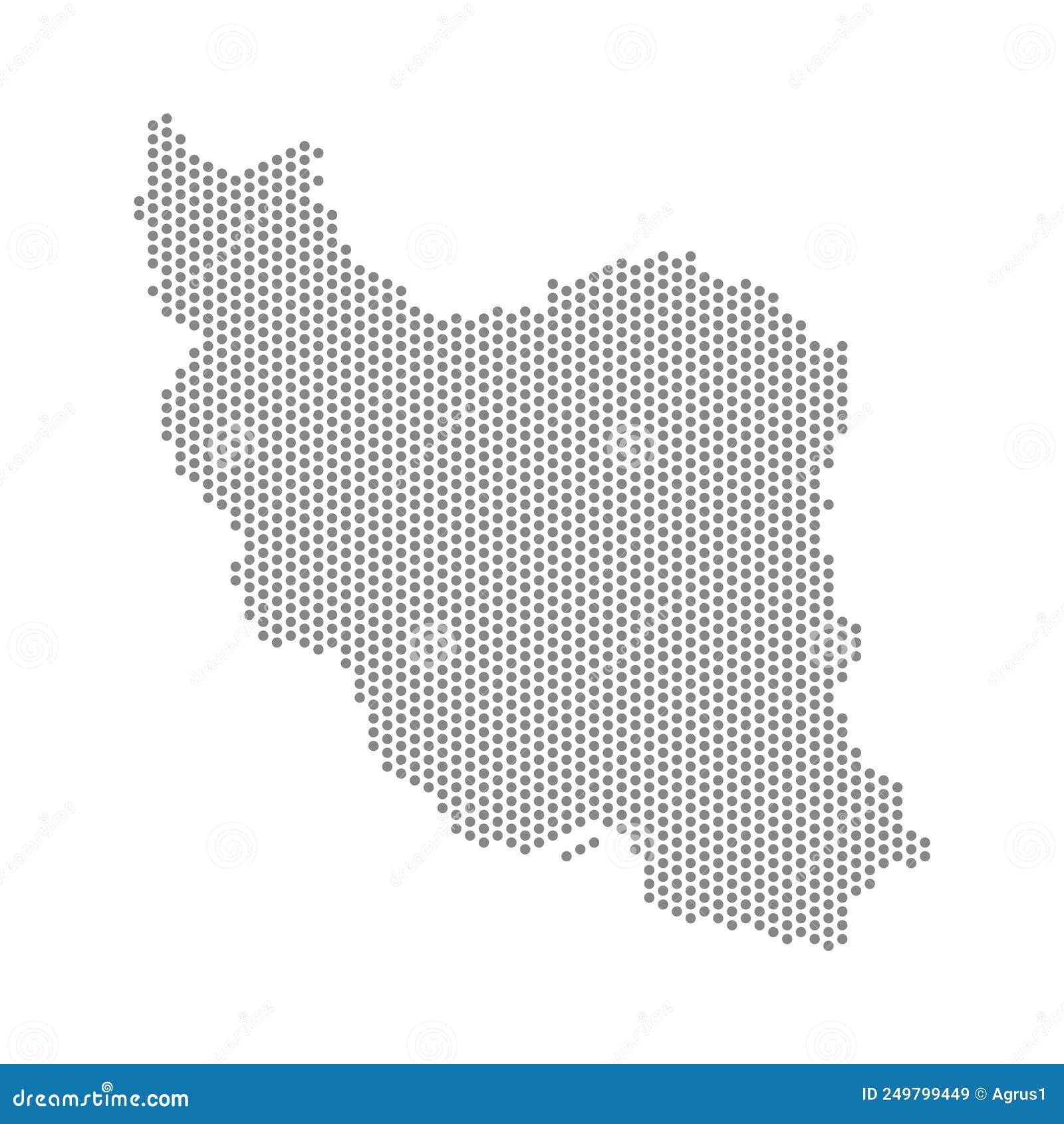 Vector Illustration of Dotted Map of Iran Stock Vector - Illustration ...