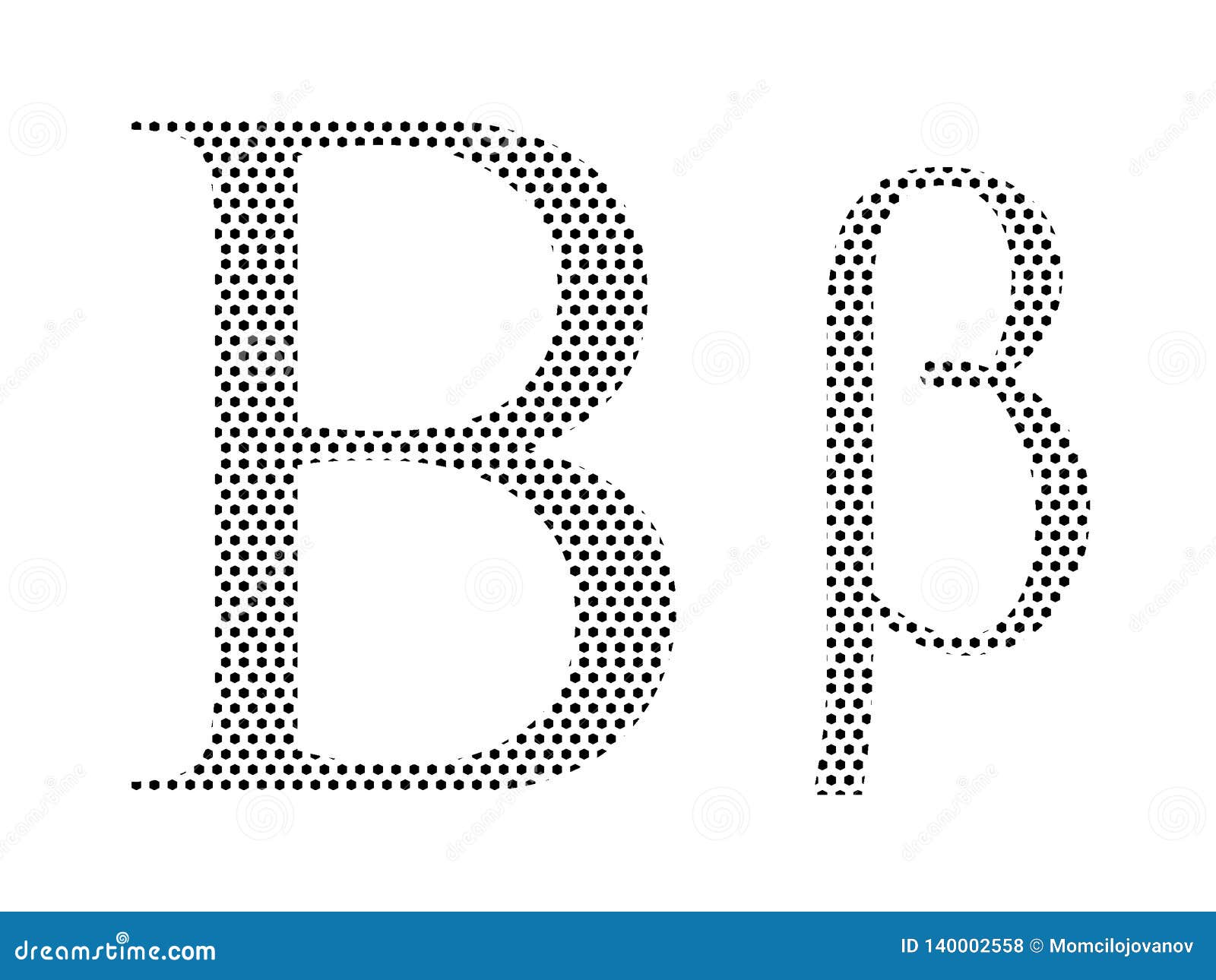 Dotted Pattern Greek Alphabet Letter of Beta Stock Vector ...