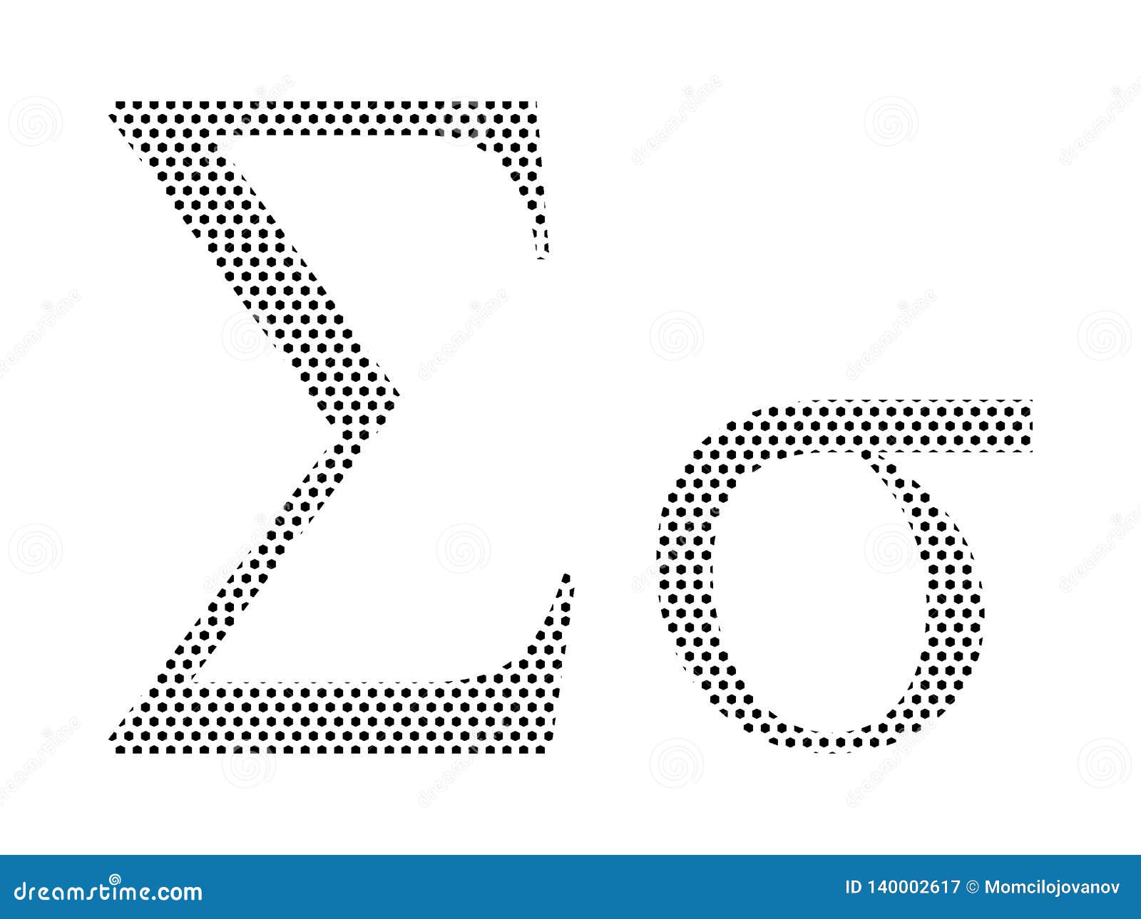Dotted Pattern Greek Alphabet Letter of Sigma Stock Vector ...