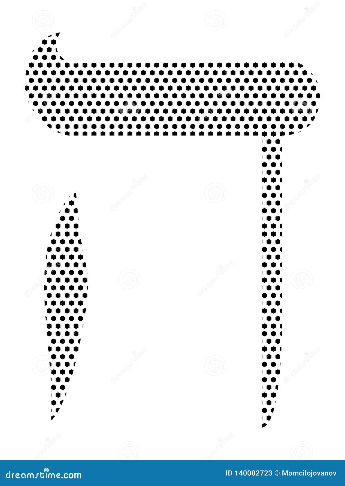 Dotted Pattern Hebrew Alphabet Letter Of He Cartoon Vector ...