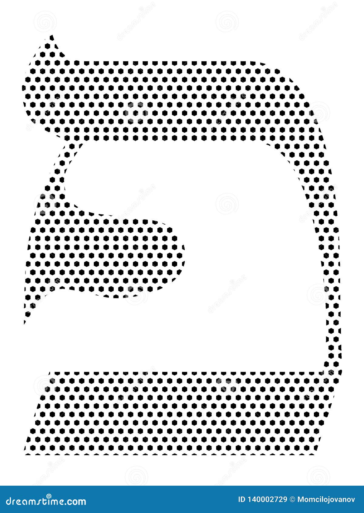 Dotted Pattern Hebrew Alphabet Letter of Pe Stock Vector - Illustration ...