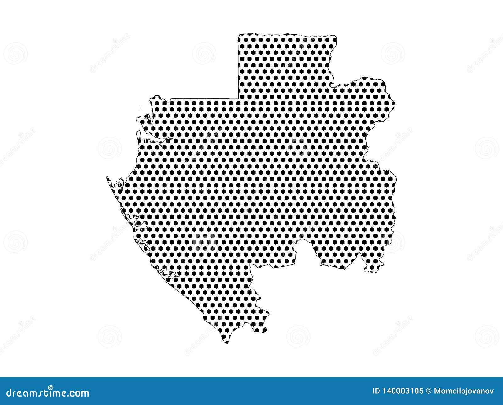 Gabon Dotted Glowing Map. Vector Illustration | CartoonDealer.com ...