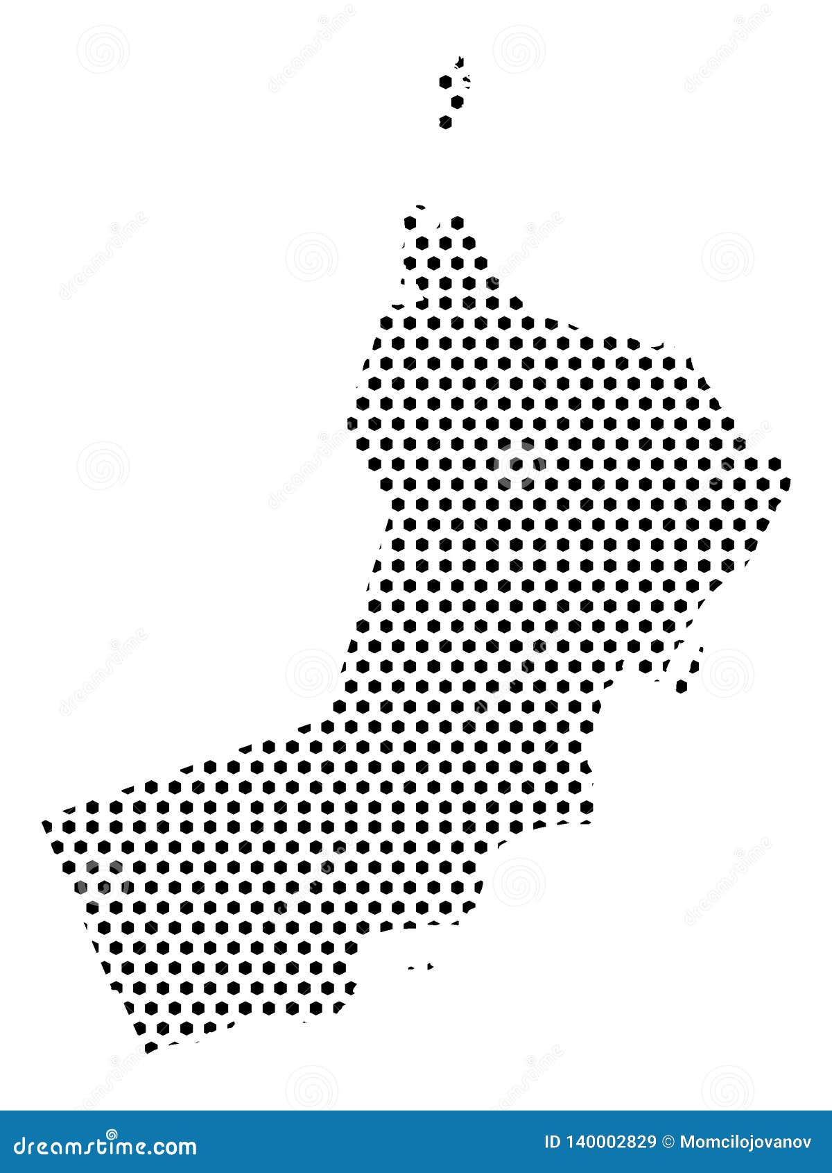 Dotted Pattern Map of Oman stock vector. Illustration of africa - 140002829