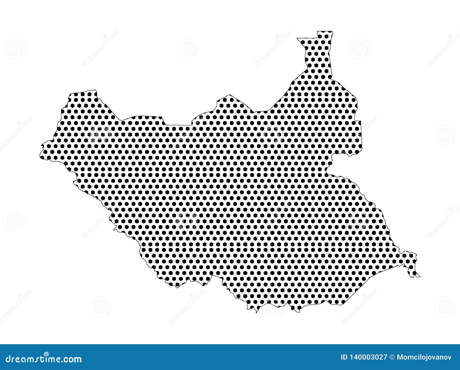 Dotted Pattern Map of South Sudan Stock Vector - Illustration of ...