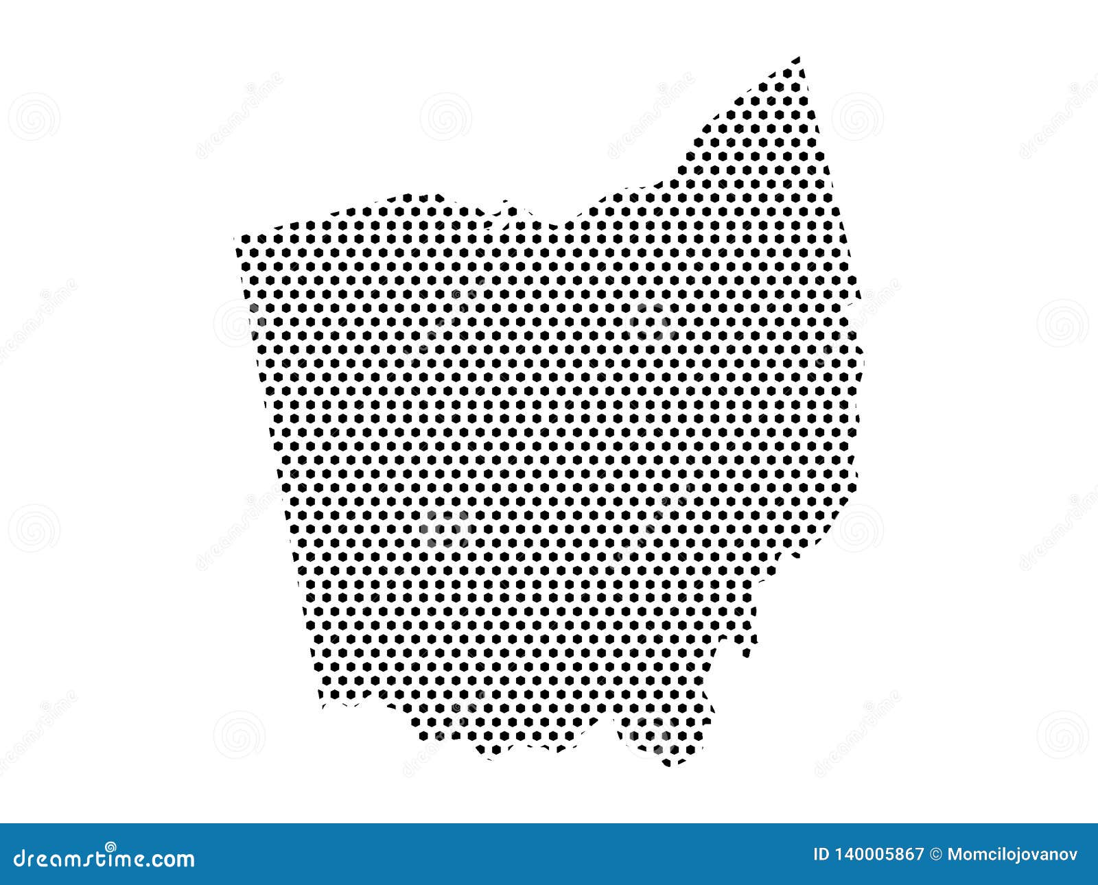 Dotted Pattern Map Of US State Of Ohio Cartoon Vector | CartoonDealer ...