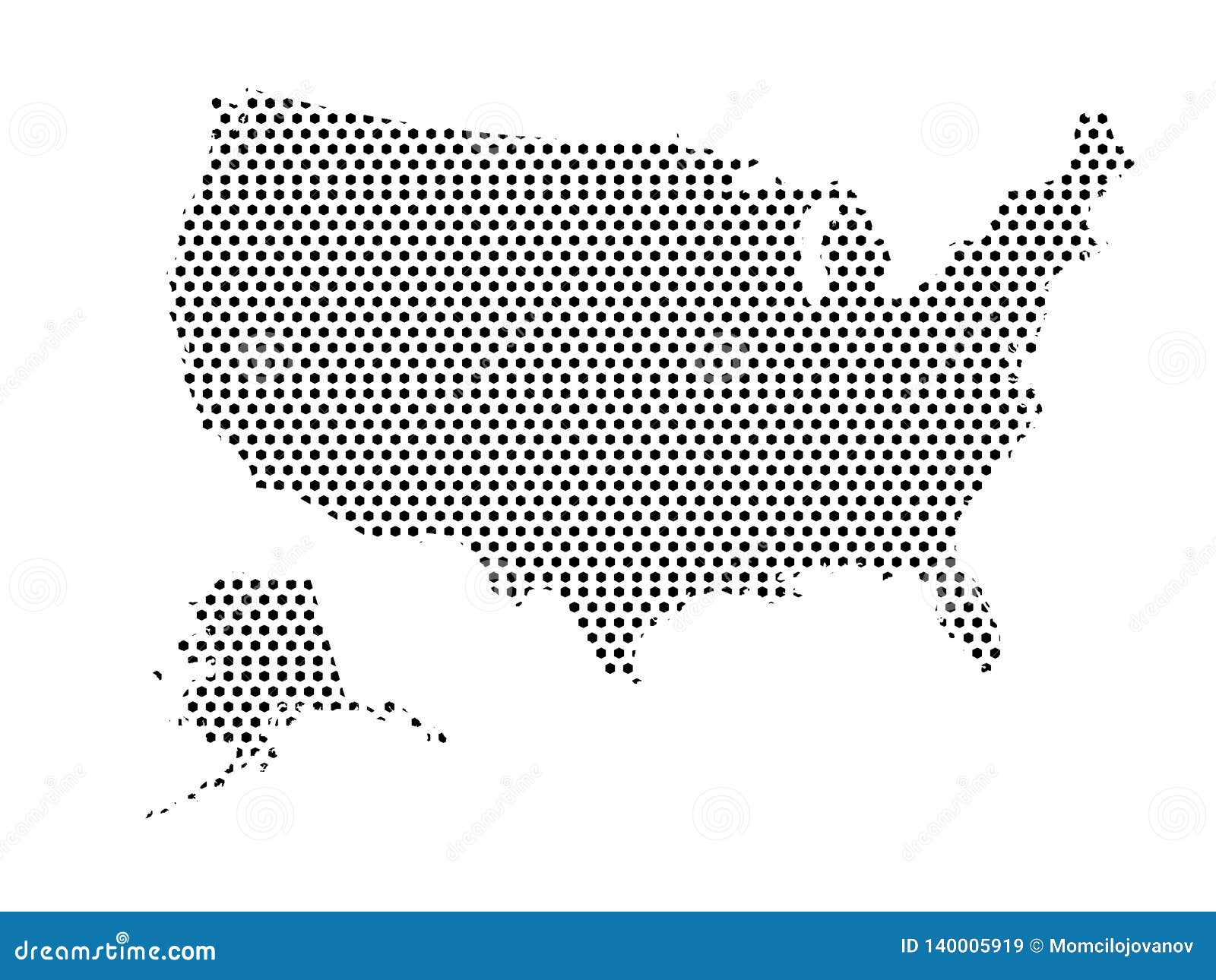 Dotted Pattern Map of USA stock vector. Illustration of simplified ...