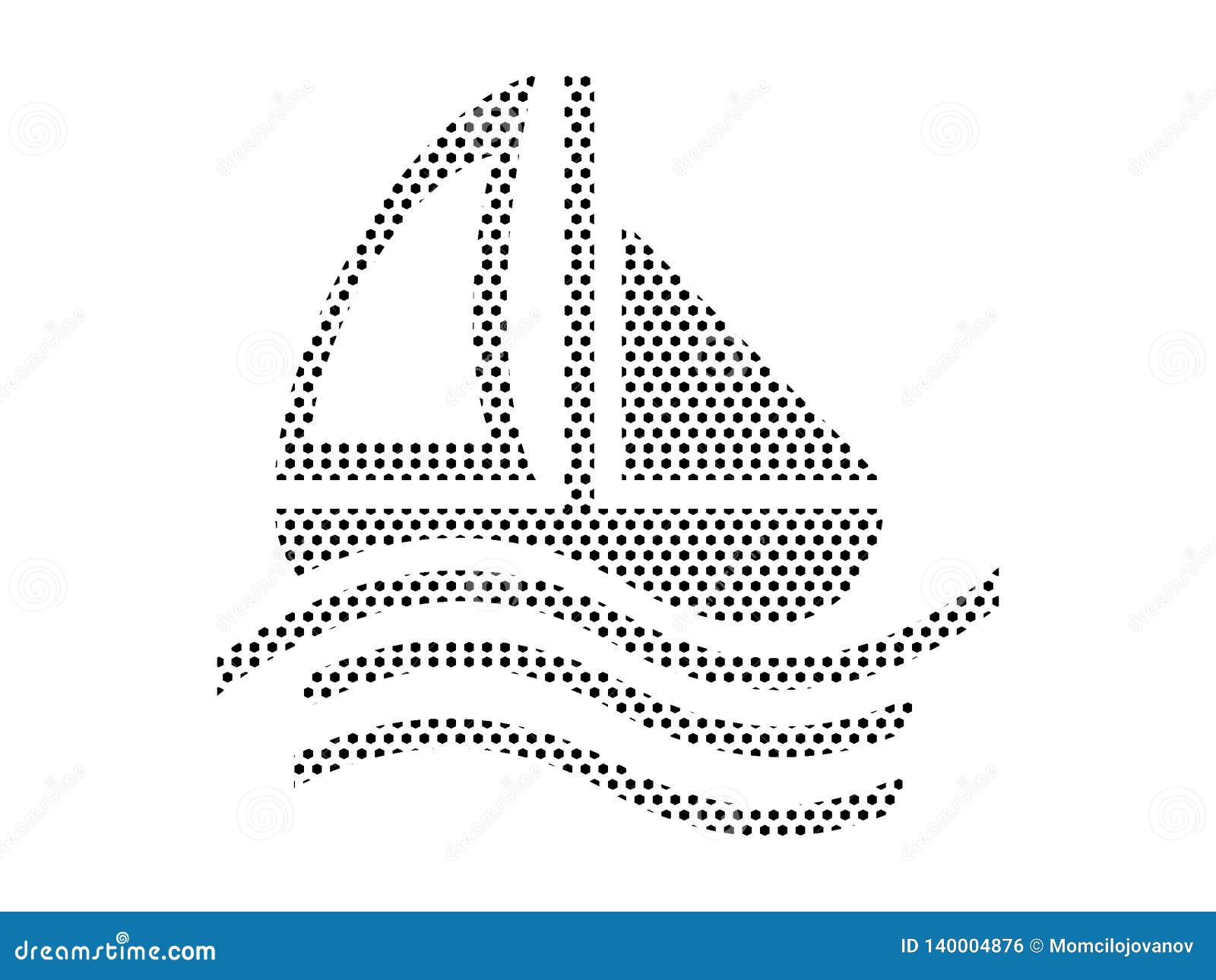 Dotted Pattern Picture of a Boat Stock Vector - Illustration of climber ...