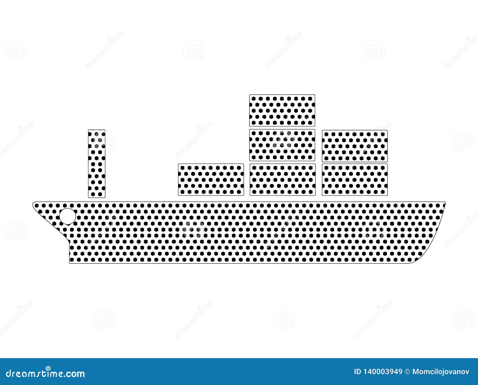 Dotted Pattern Picture of a Cargo Ship Stock Vector - Illustration of ...