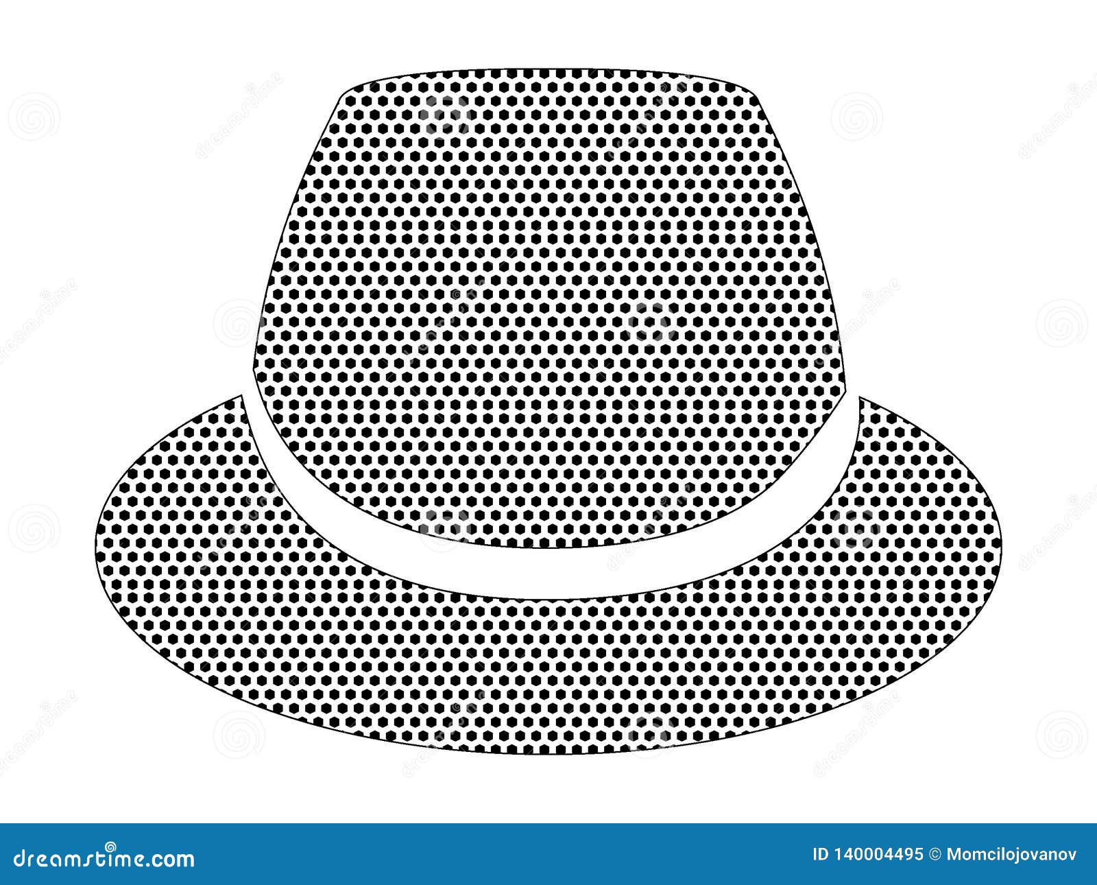 Dotted Pattern Picture of a Hipster Fedora Hat Stock Vector ...